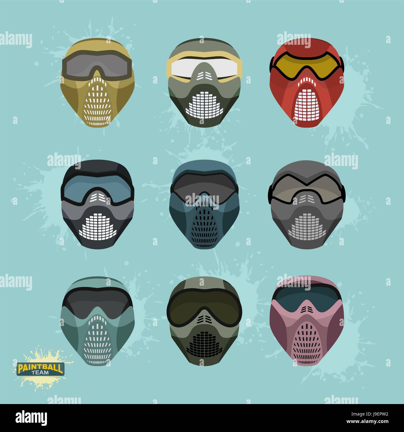 paintball protection mask set Stock Vector Image & Art - Alamy
