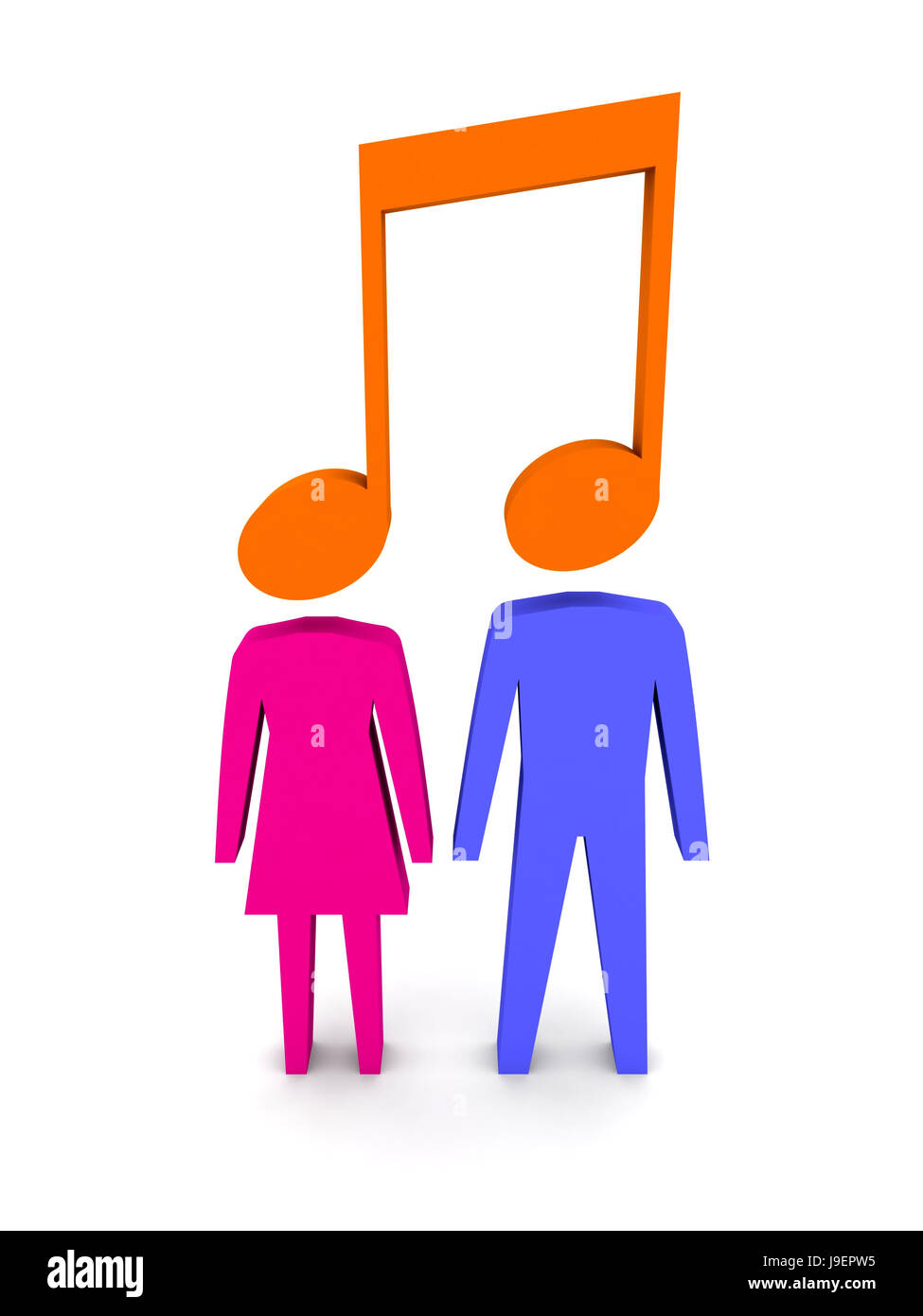 Music connecting people. Concept 3D illustration Stock Photo - Alamy