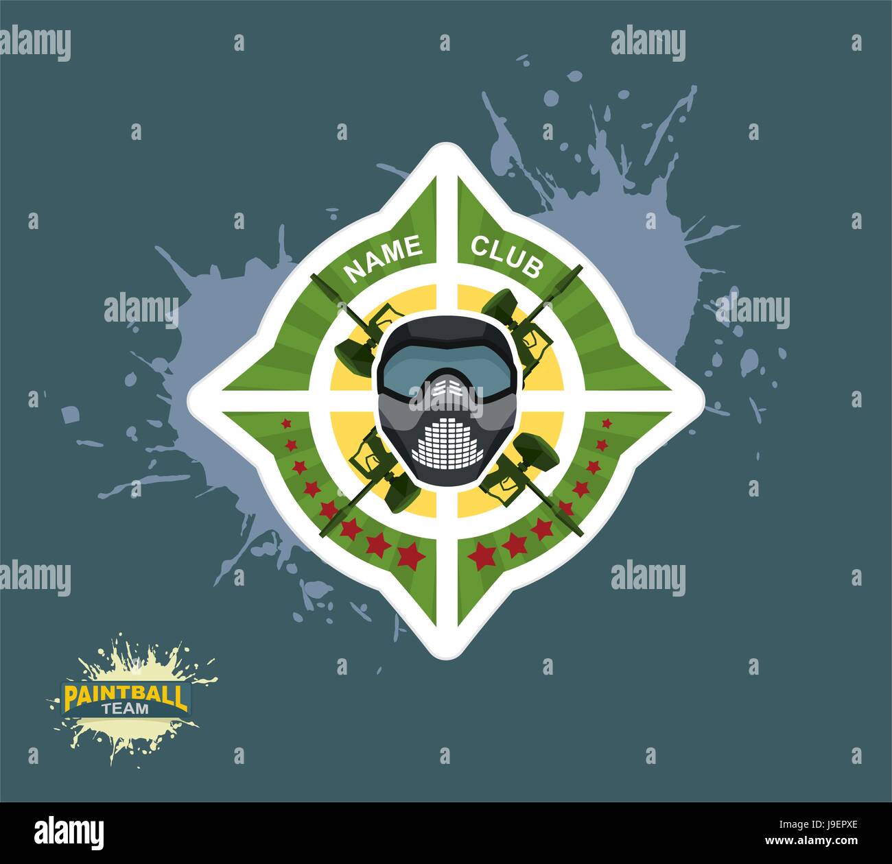 paintball logo. paintball guns. Evil paintball mask Stock Vector Image ...