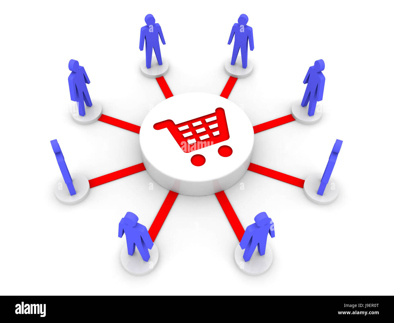 Team shopping. Common source of goods. Concept 3D illustration Stock ...