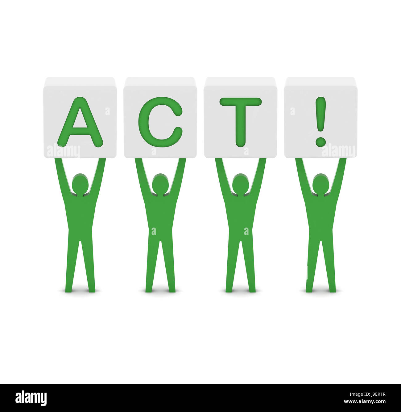 Men holding the word act. Concept 3D illustration Stock Photo - Alamy