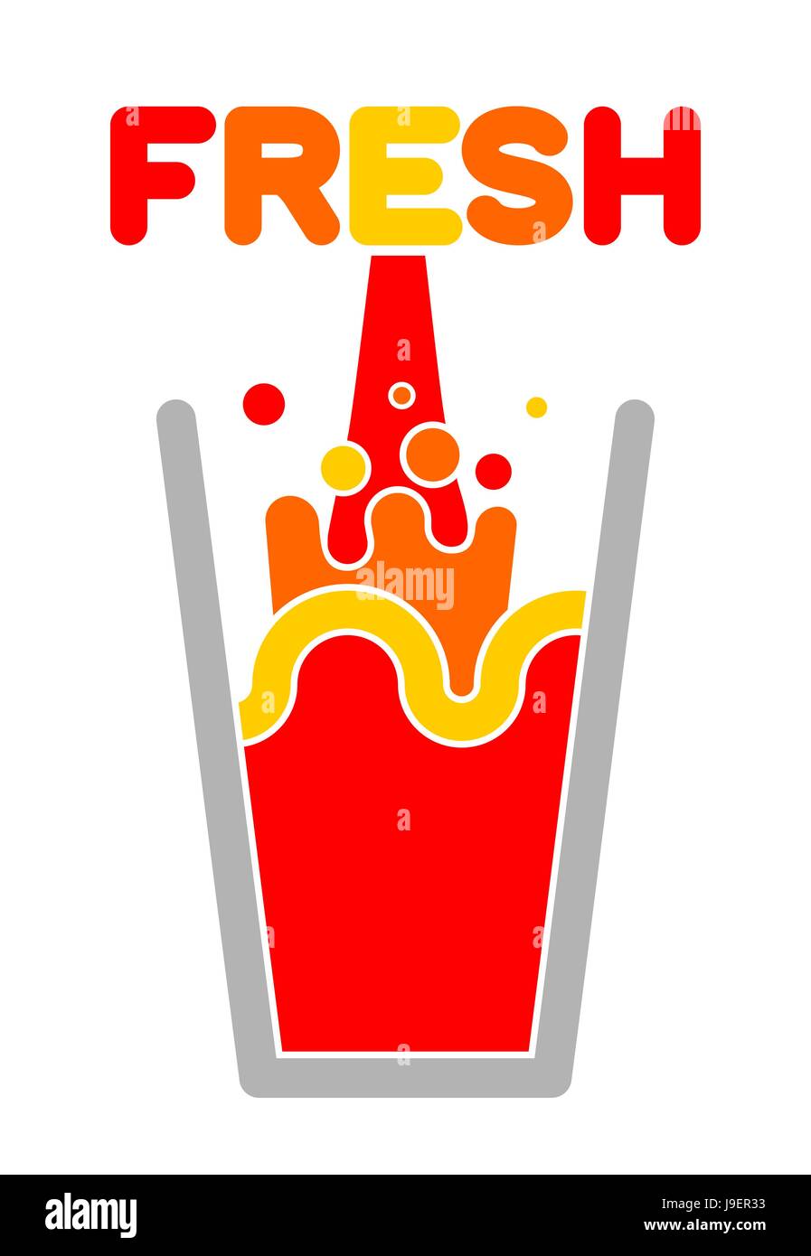 Fresh juice glass. Squirting juice. Vector illustration Stock Vector ...