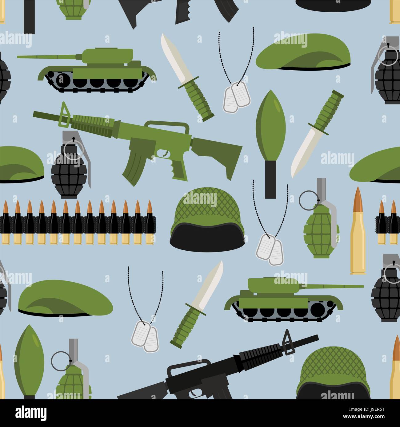 Army seamless pattern. Arms background. Tanks and hand grenade ...