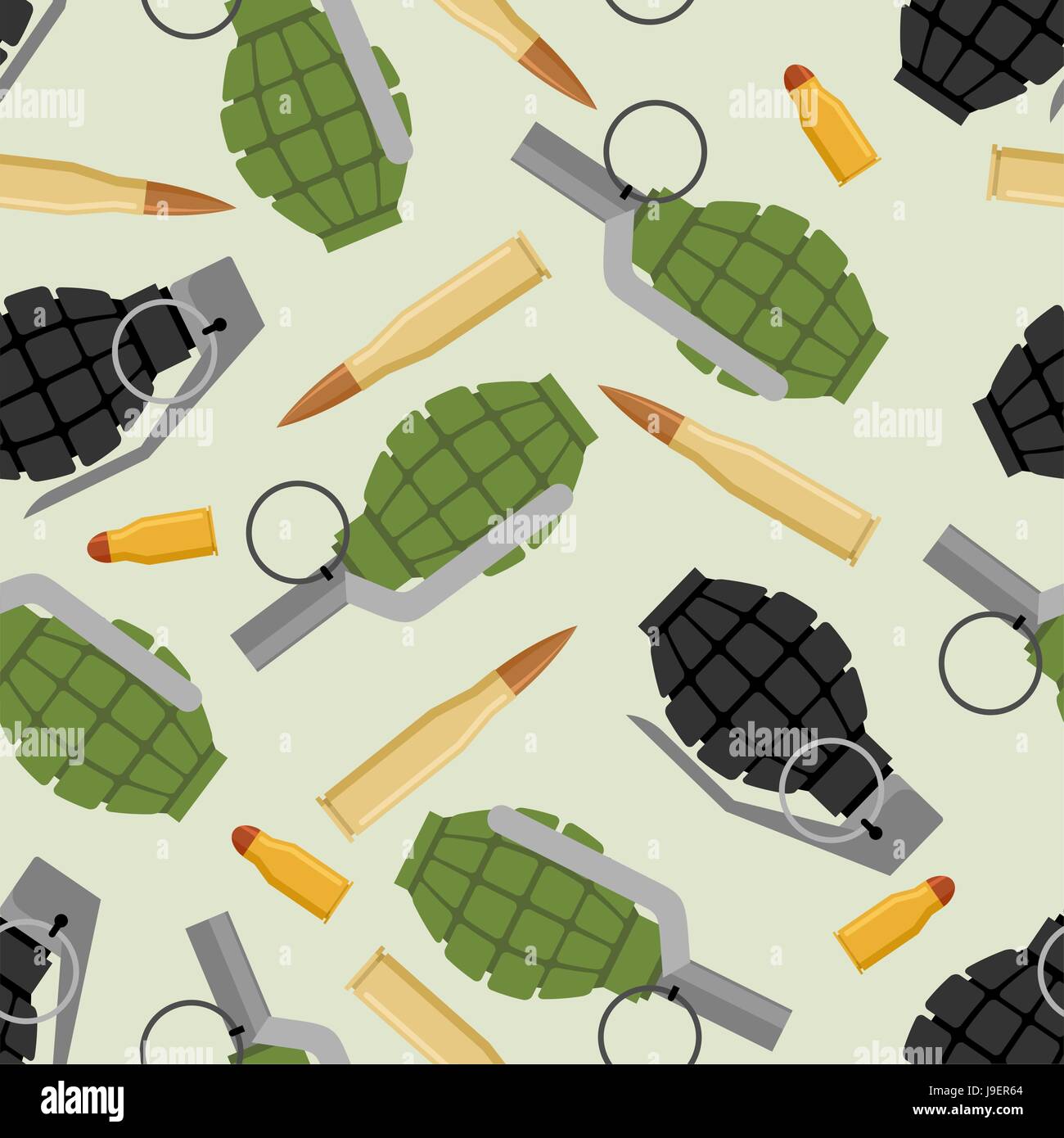 Military ammo seamless pattern. Grenade and Ammo military texture ...