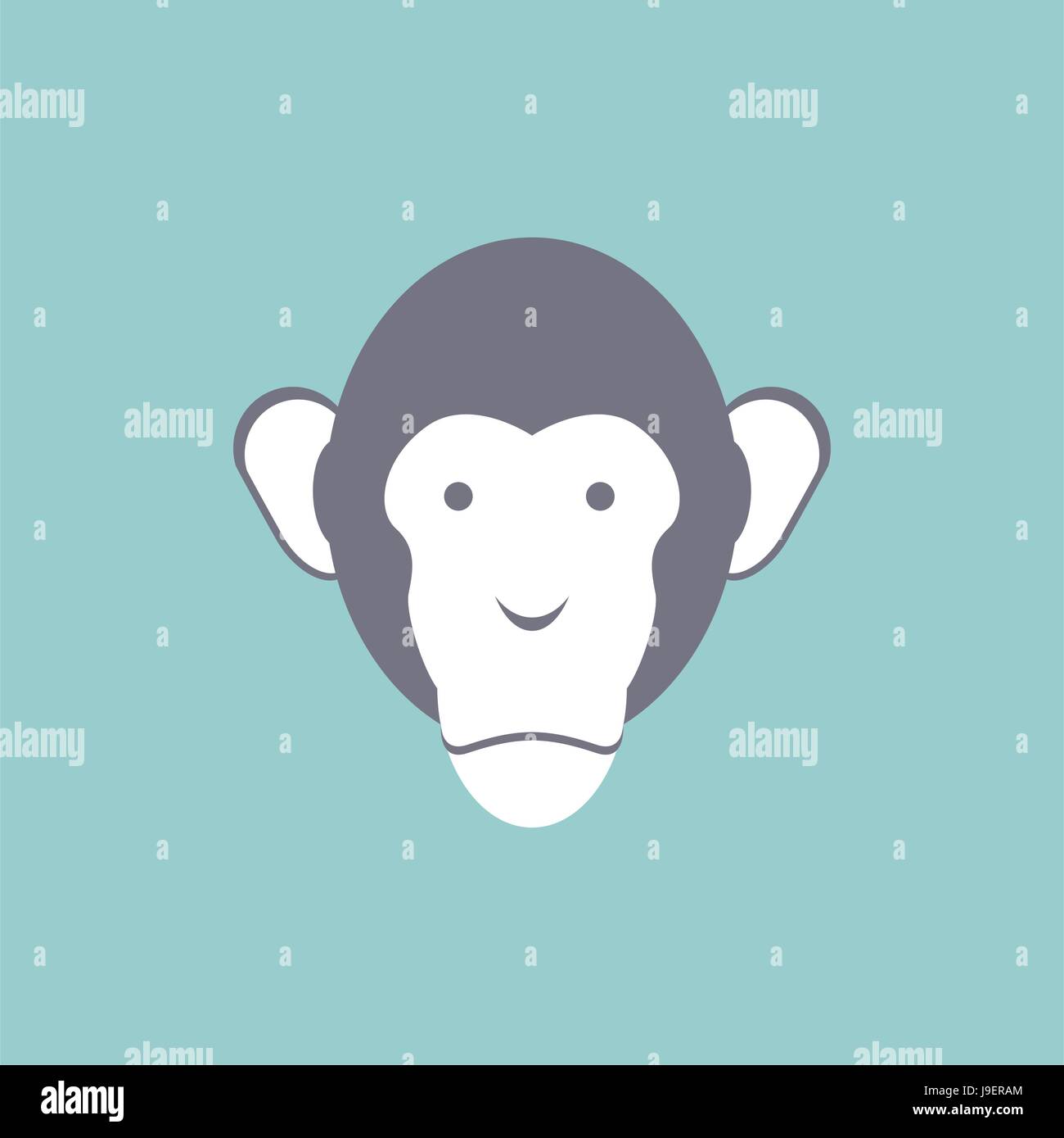 Monkey logo. Vector illustration of an animals head Stock Vector Image ...