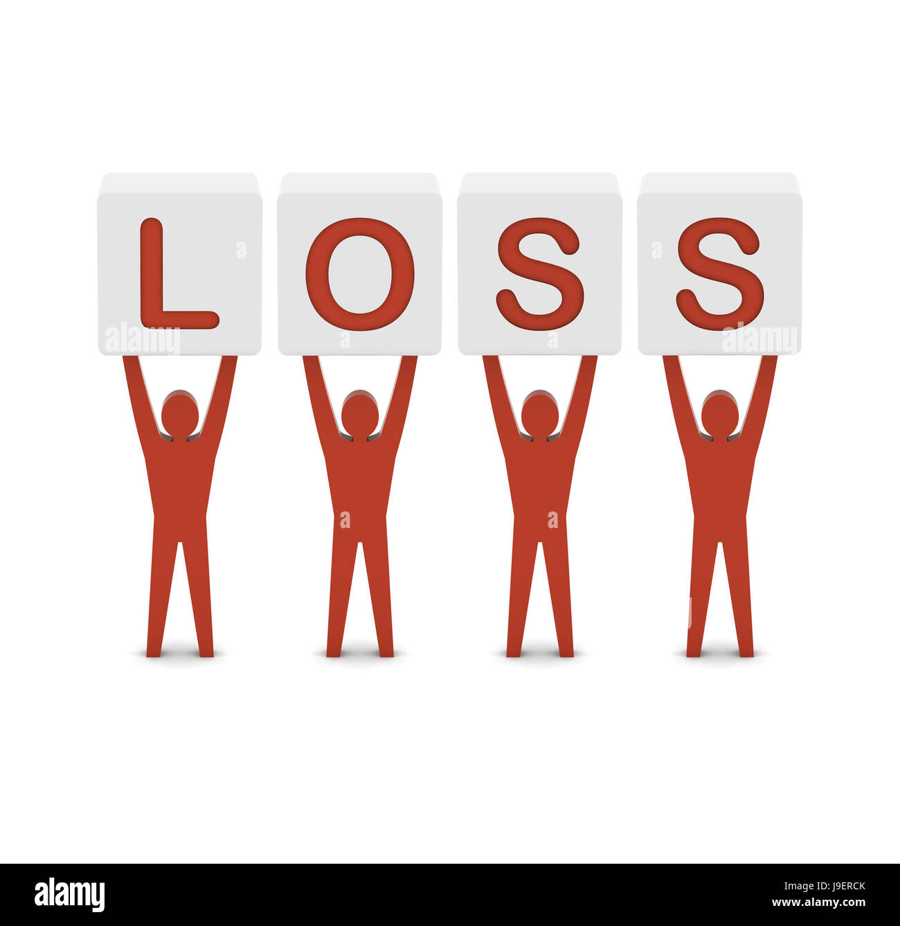 Men holding the word loss. Concept 3D illustration Stock Photo - Alamy