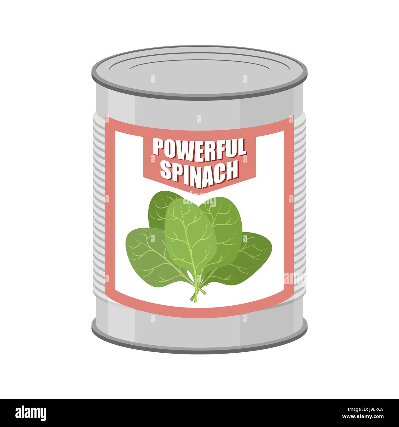 Powerful spinach. Canned spinach. Canning pot with lettuce leaves ...