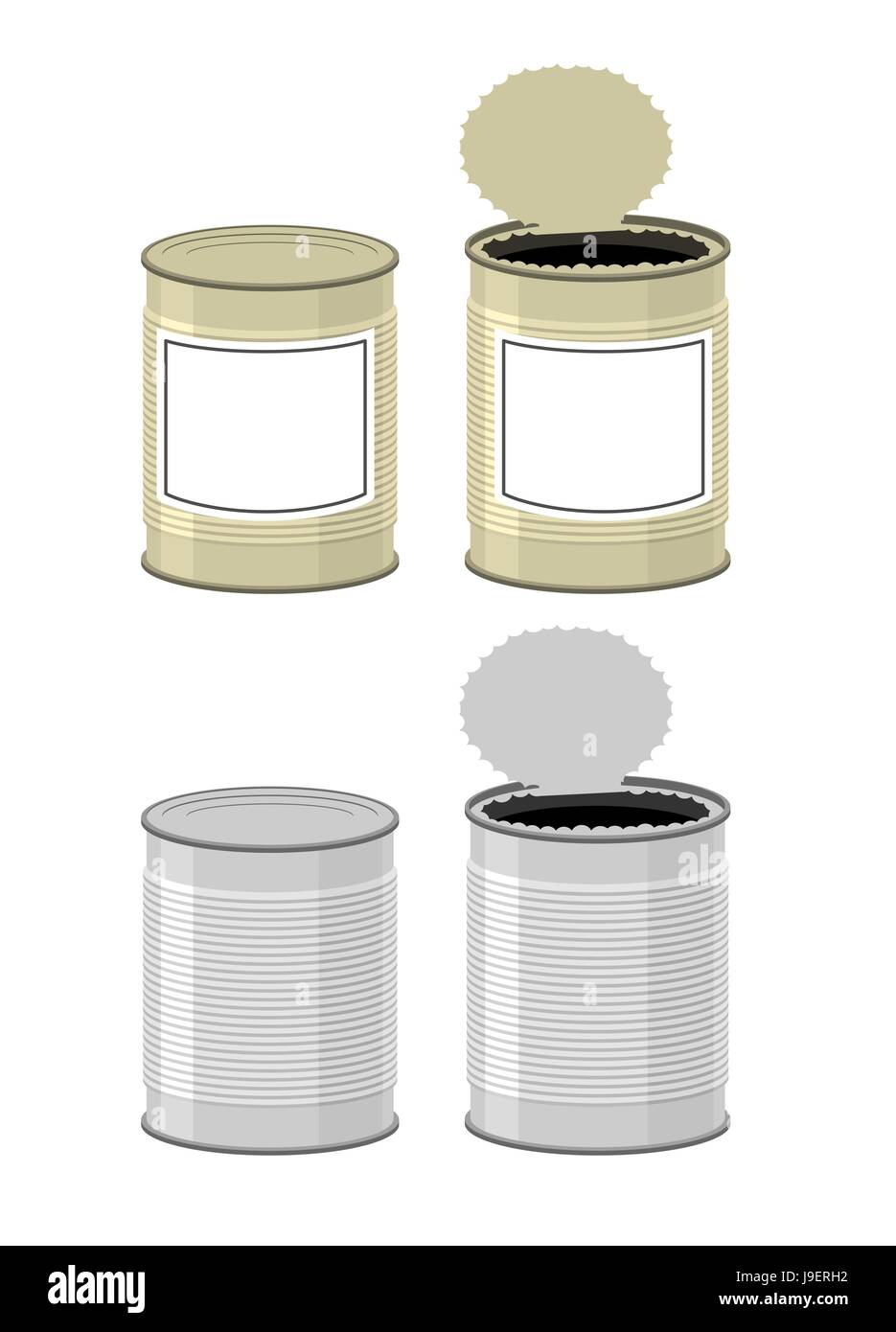 Template Tin with design. Open a tin can. Tin on a white background ...