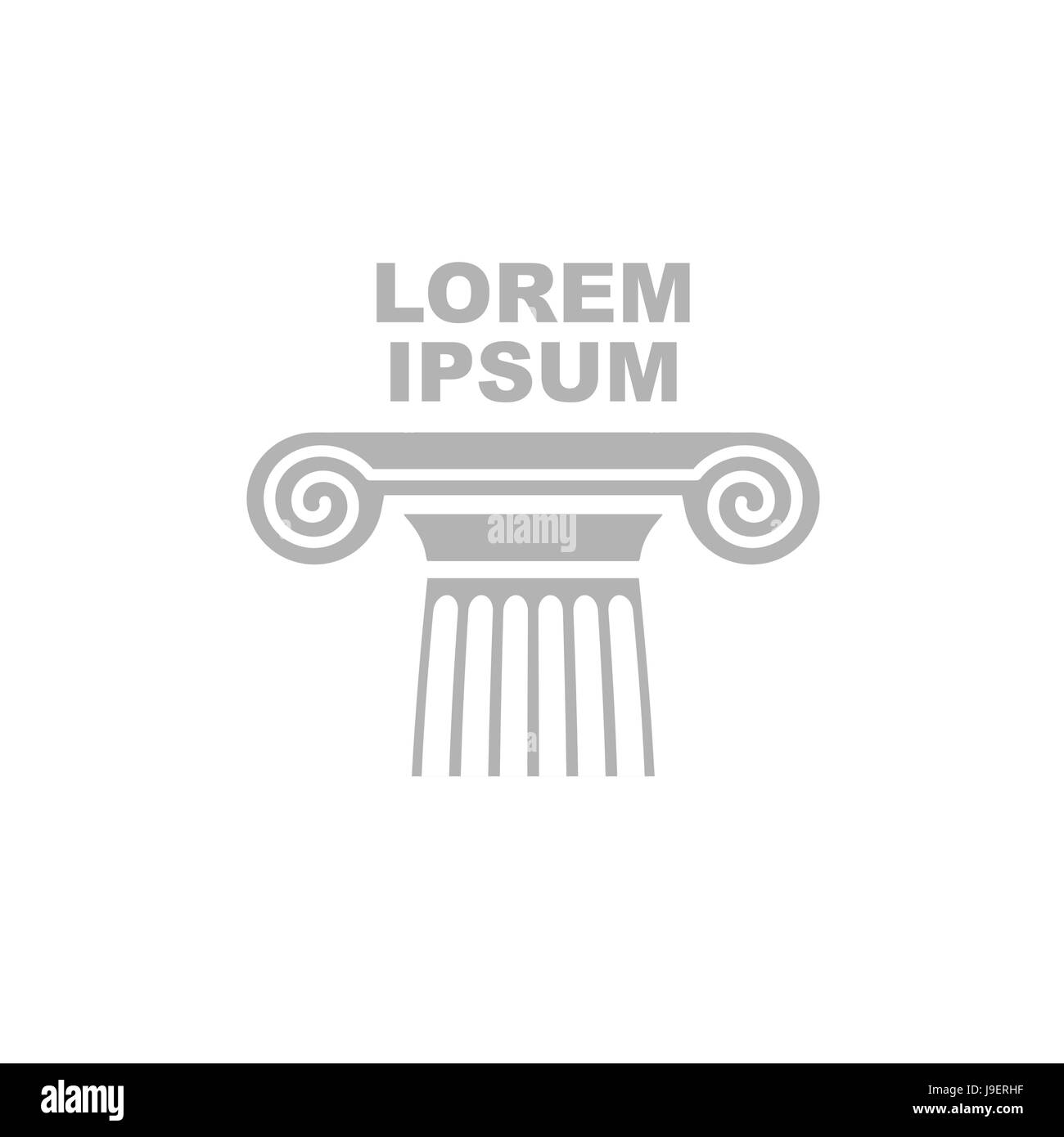 Greek column logo. Emblem of ancient capital. Vector illustration Stock ...