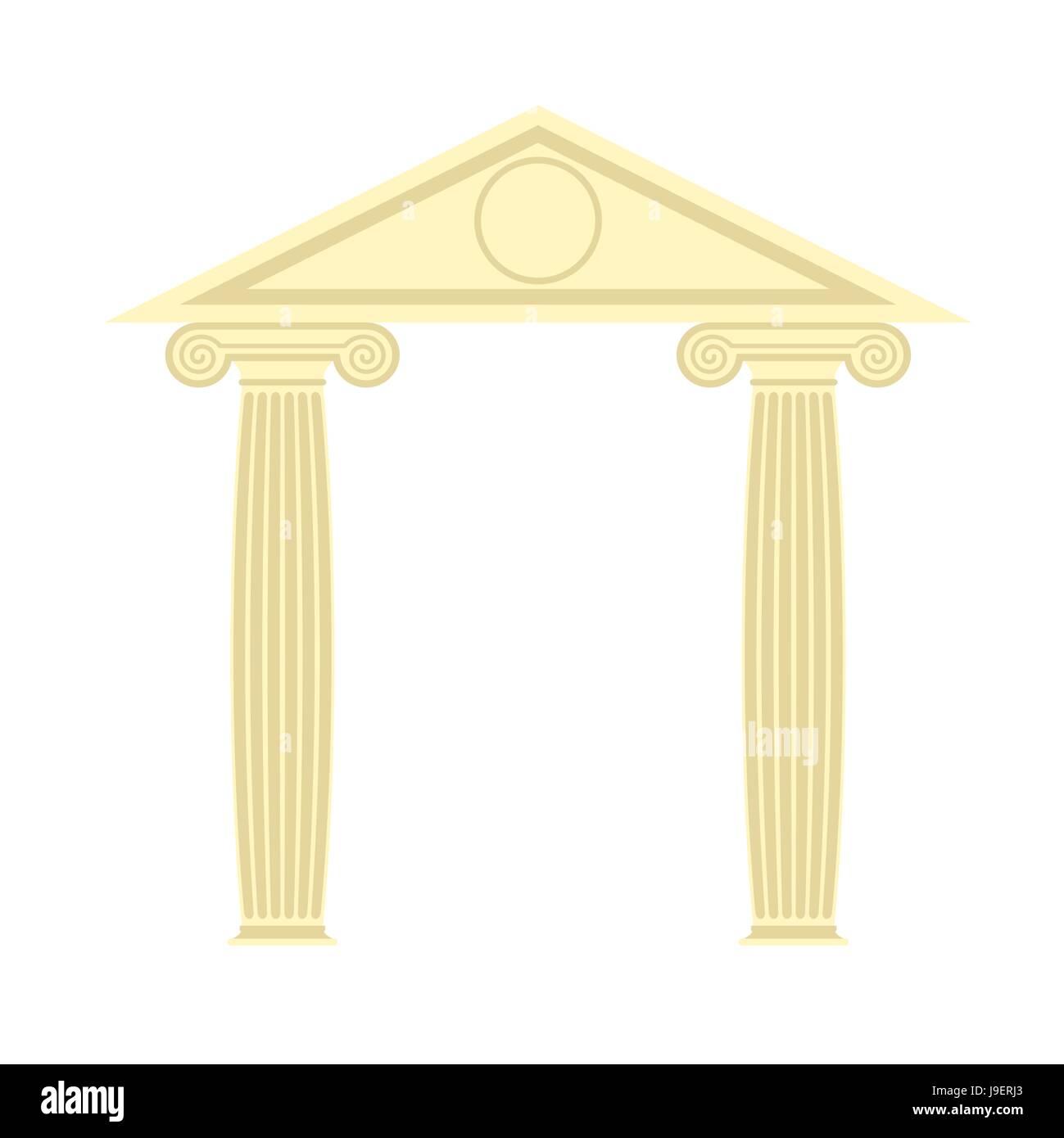 Greek Portico. Greek temple. Two column and roof. Vector illustration ...