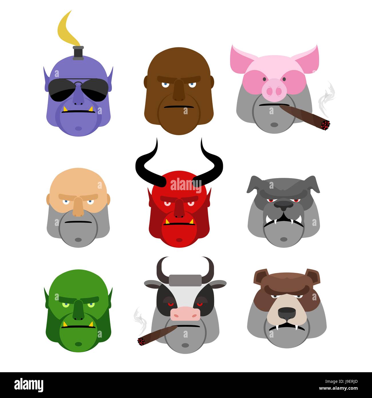 Aggressive cows Stock Vector Images - Alamy