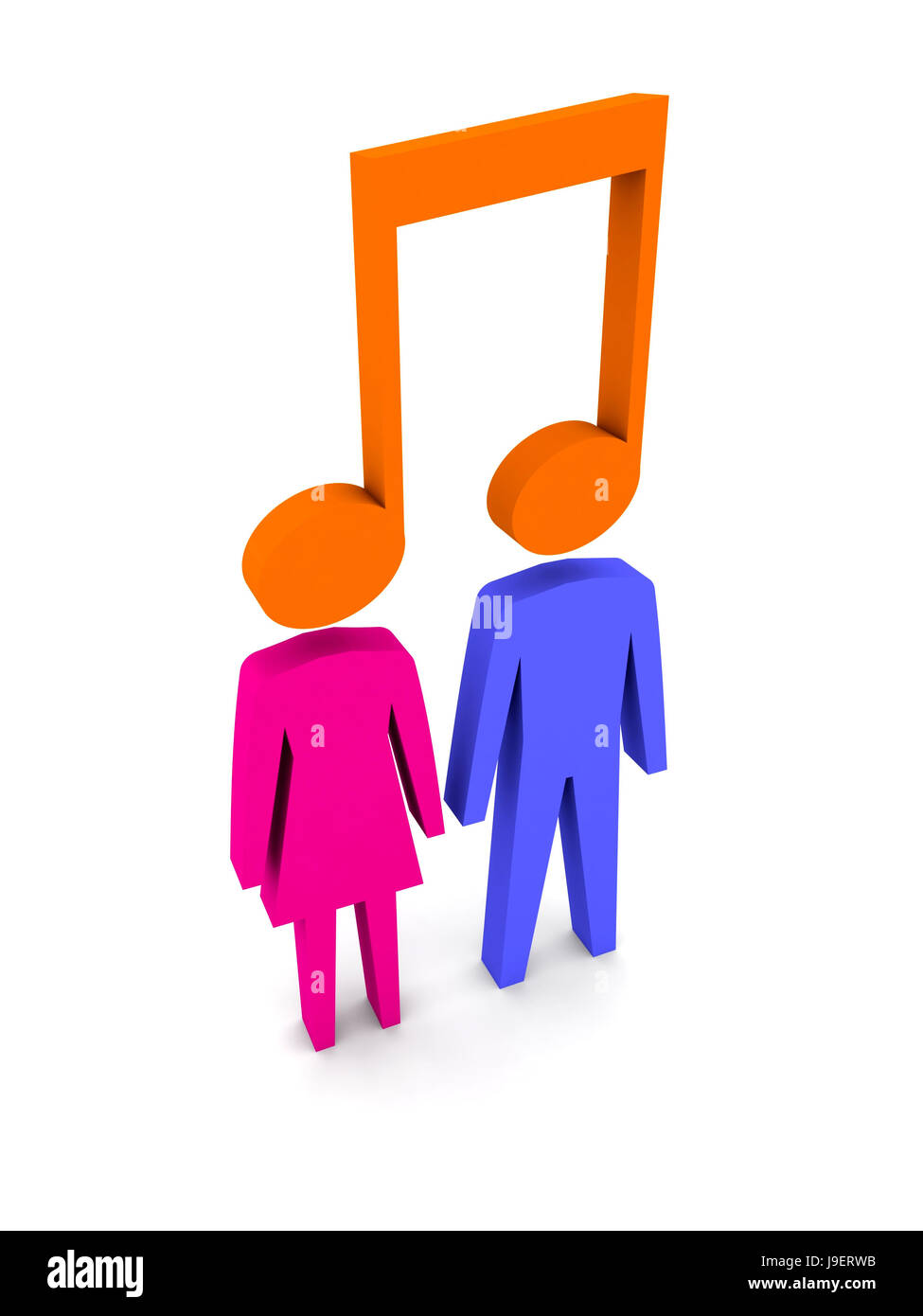 Music connecting people. Concept 3D illustration Stock Photo - Alamy