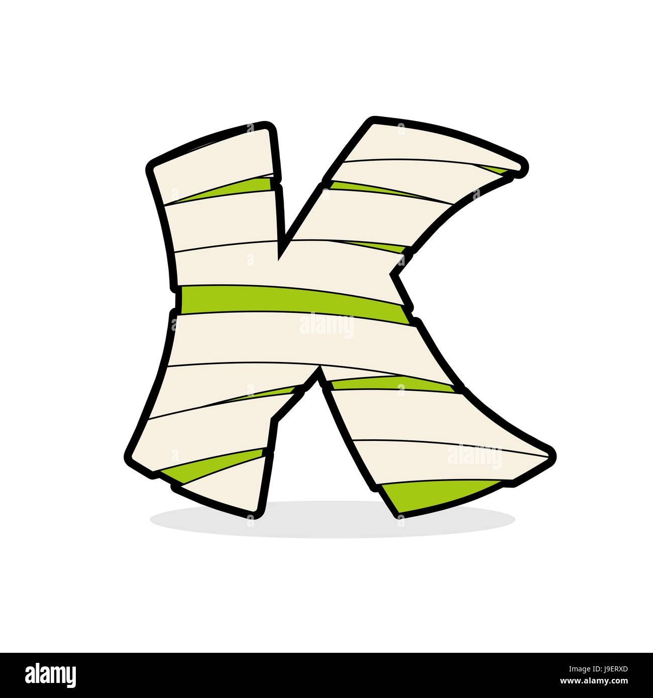 Letter K Monster zombie. Mummy ABC icon. Alphabetical icon medical ...