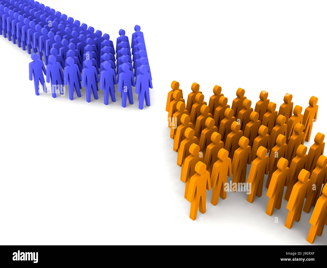 Two different working groups. Concept 3D illustration Stock Photo - Alamy