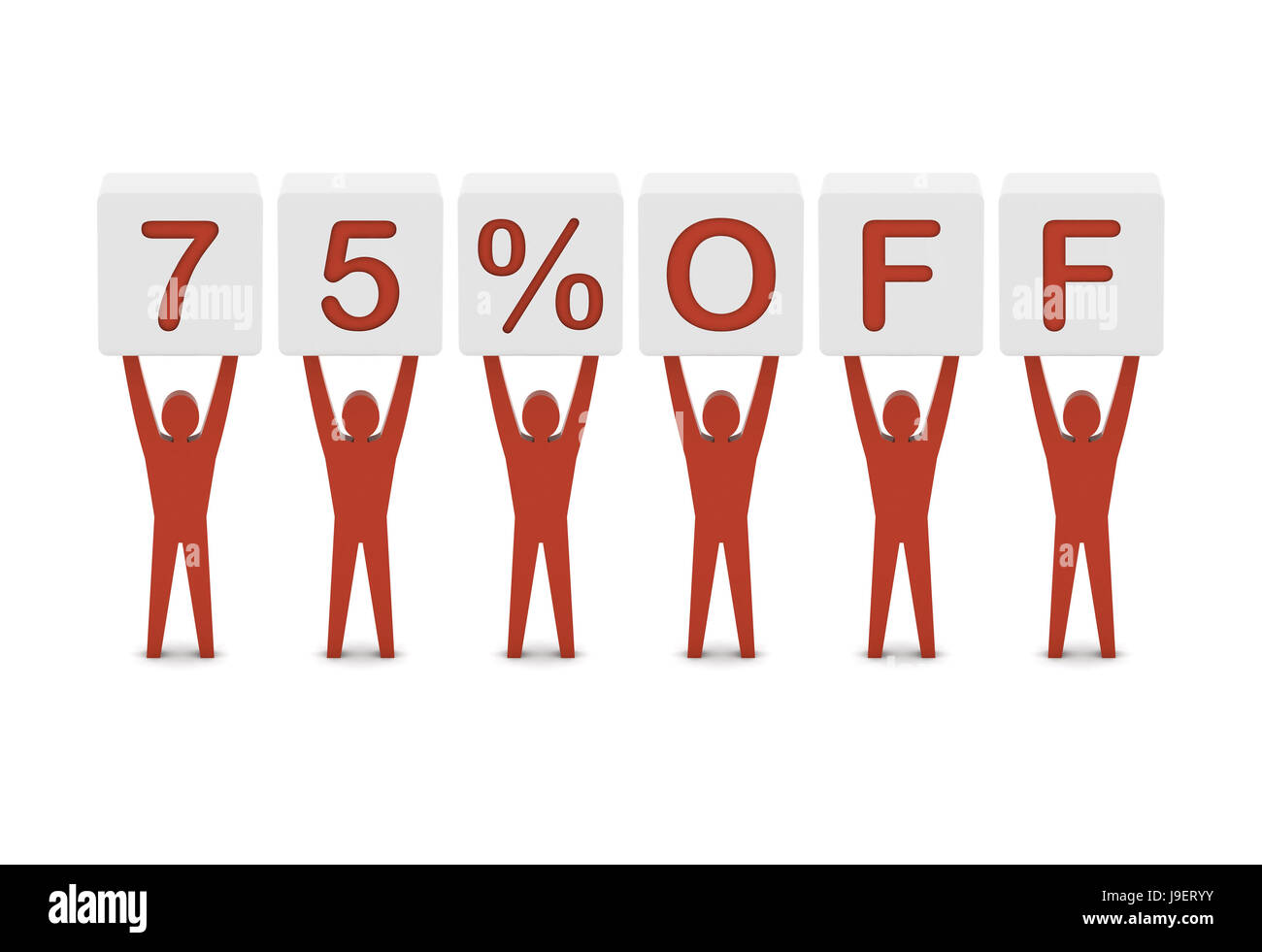 Discount. 75 percent off. Concept 3D illustration Stock Photo - Alamy