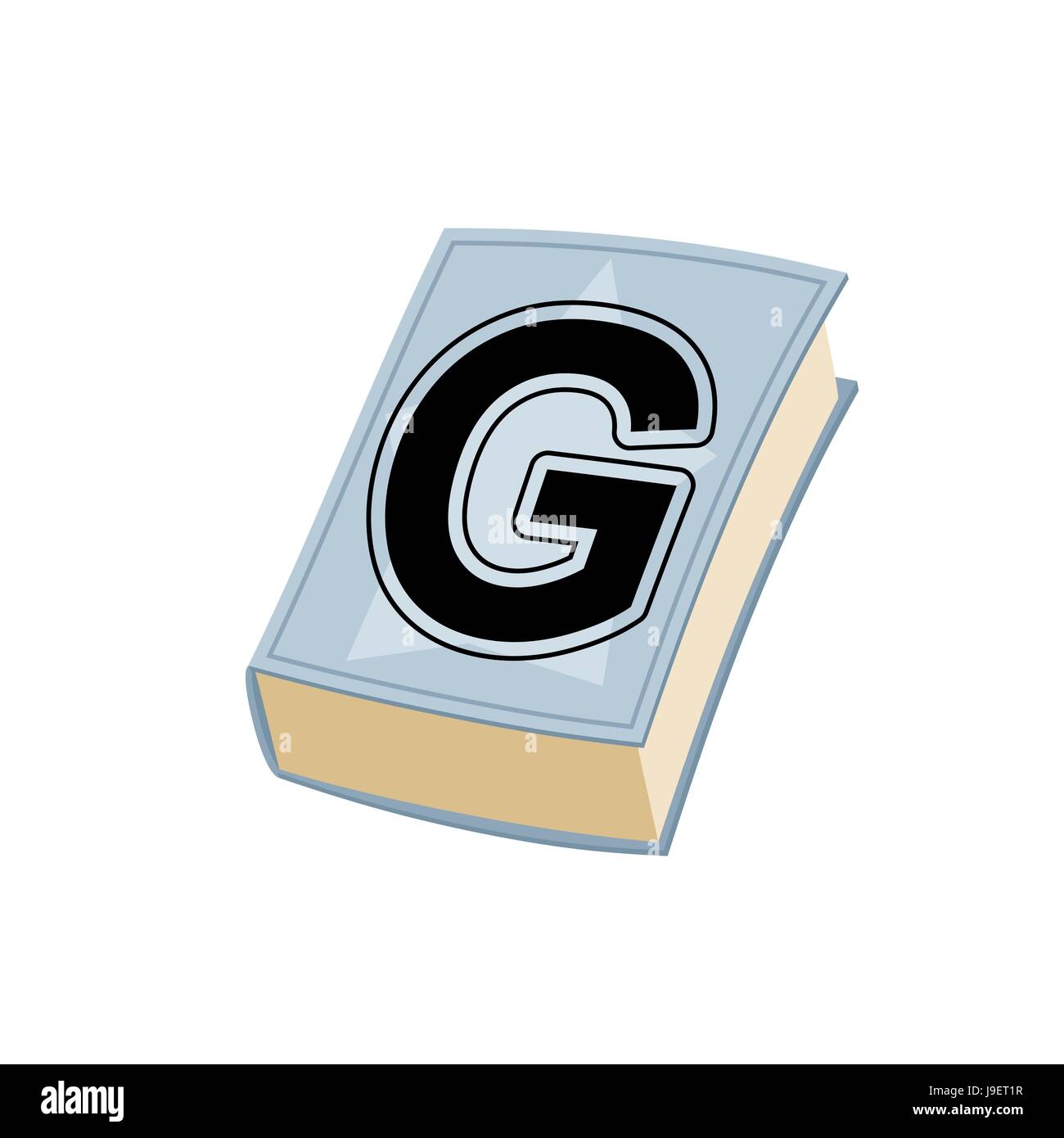 Letter G on cover of retro books. Concept of template elements alphabet ...