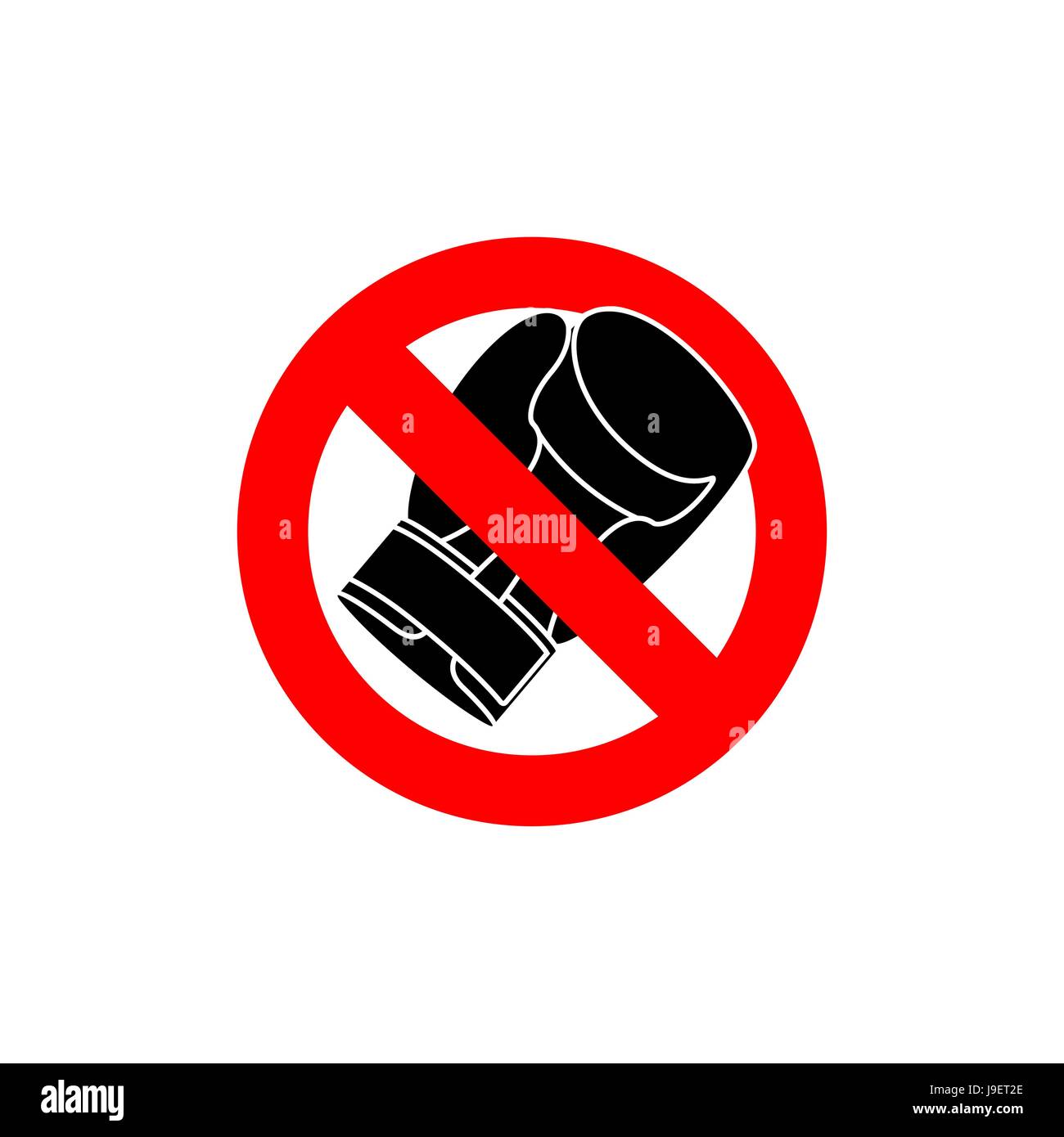 Stop boxing. It is forbidden to fight. Frozen Boxing Glove. Emblem ...