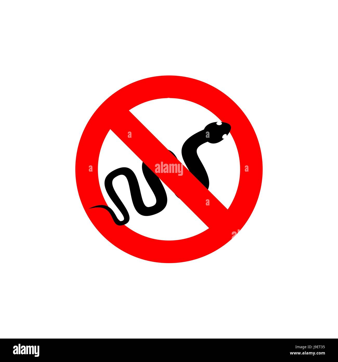 Stop snake. Reptile is prohibited. Frozen Cobra. Emblem being afraid ...