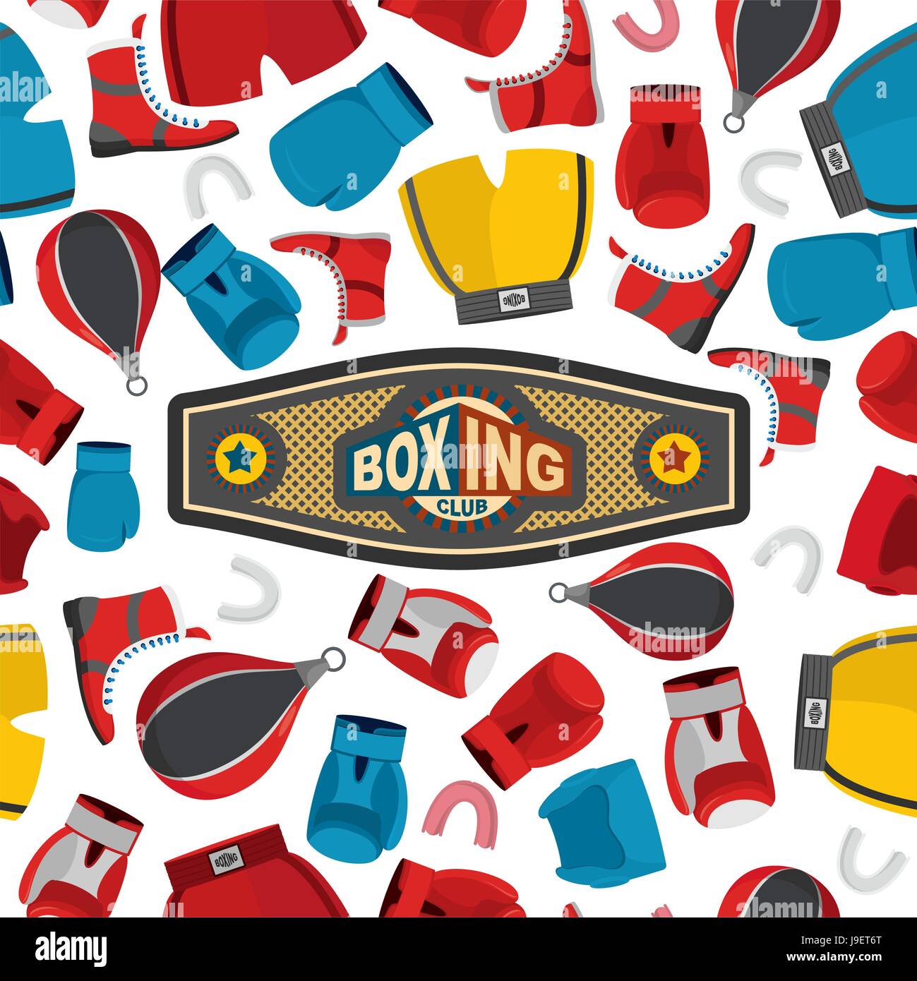 Boxing Seamless Pattern, sports background. Boxing equipment: gloves ...