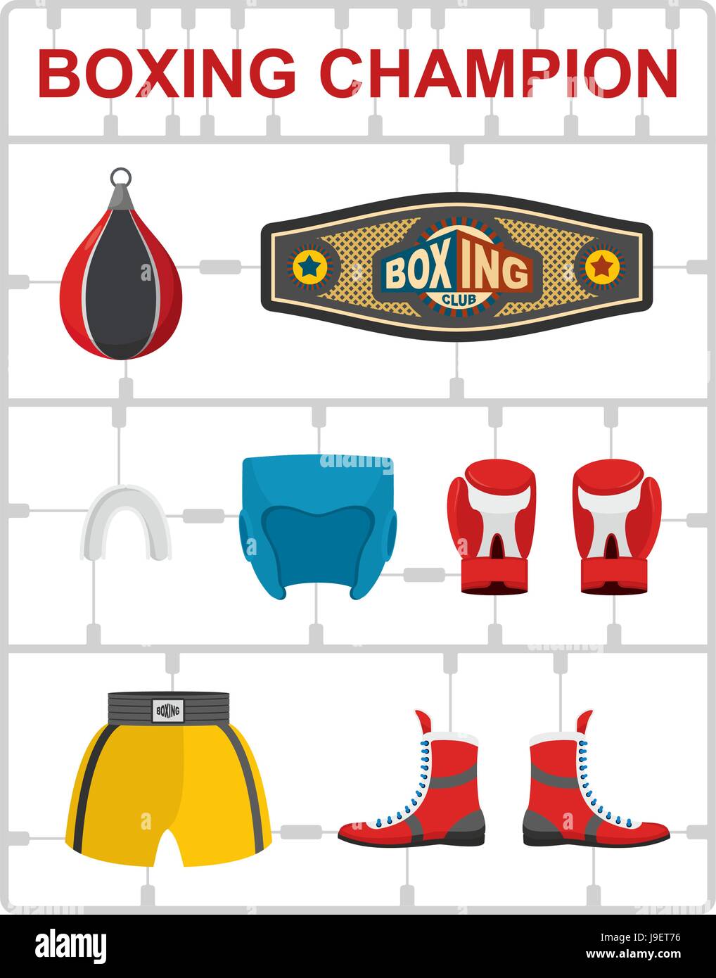 Boxing champion Plastic model kits. Vector illustration Stock Vector ...