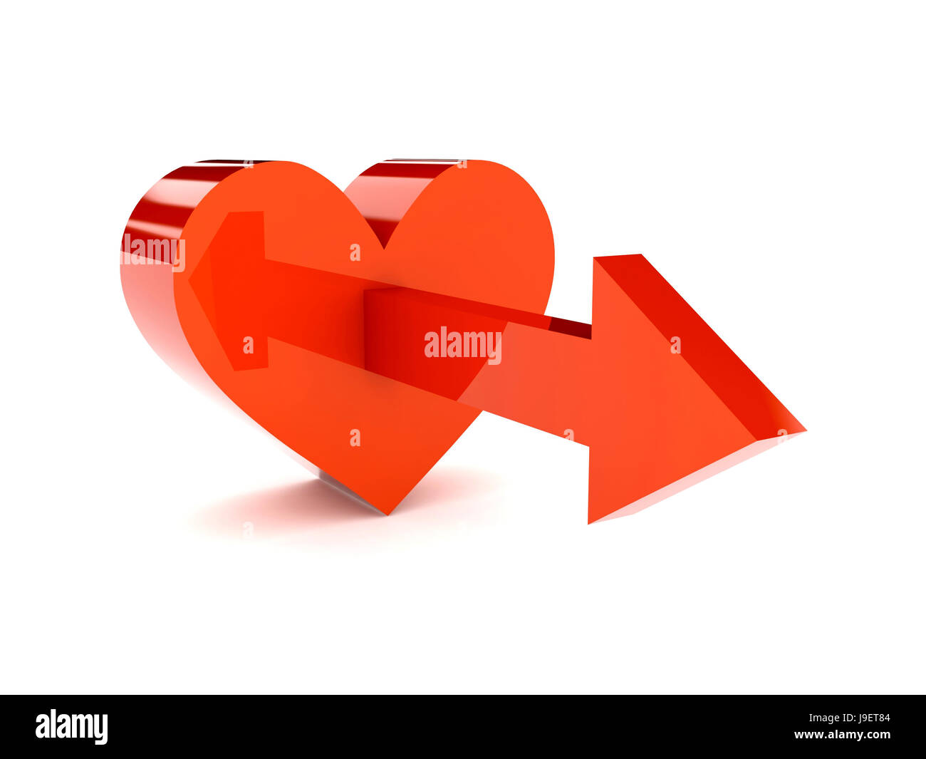 Big red heart arrow pointing hi-res stock photography and images - Alamy