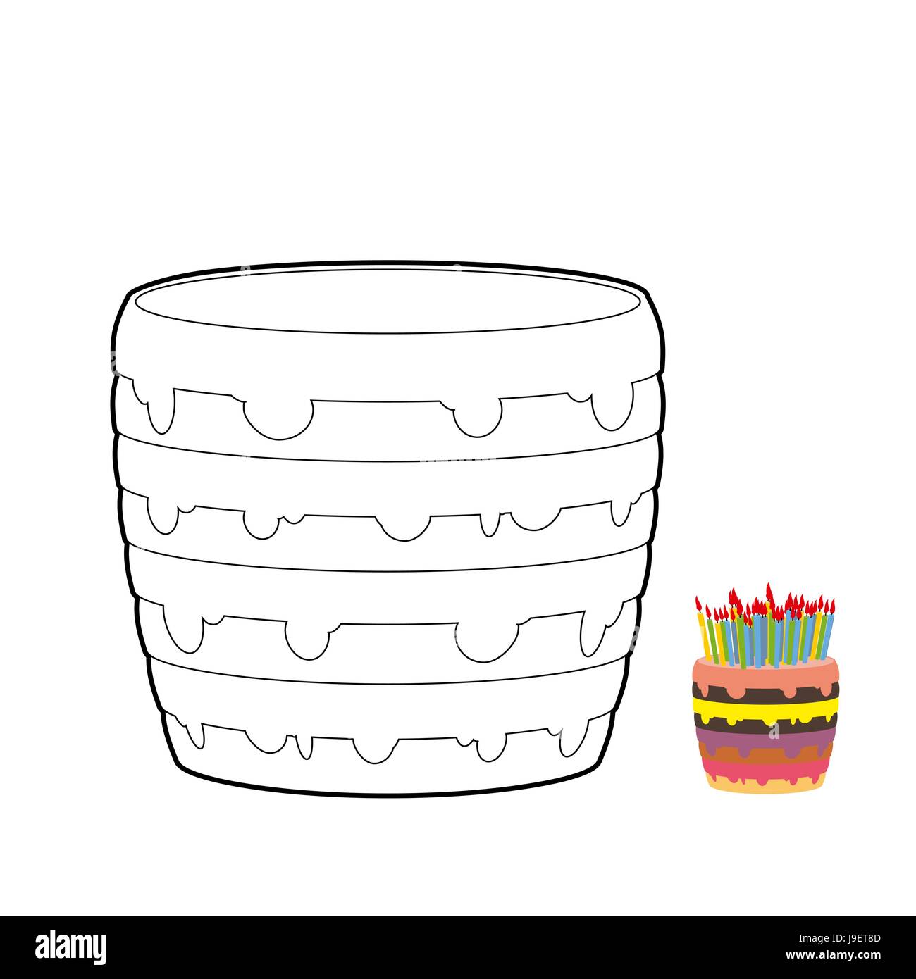 Cake coloring book. Confectionery for birthday. Sweetness for holiday ...