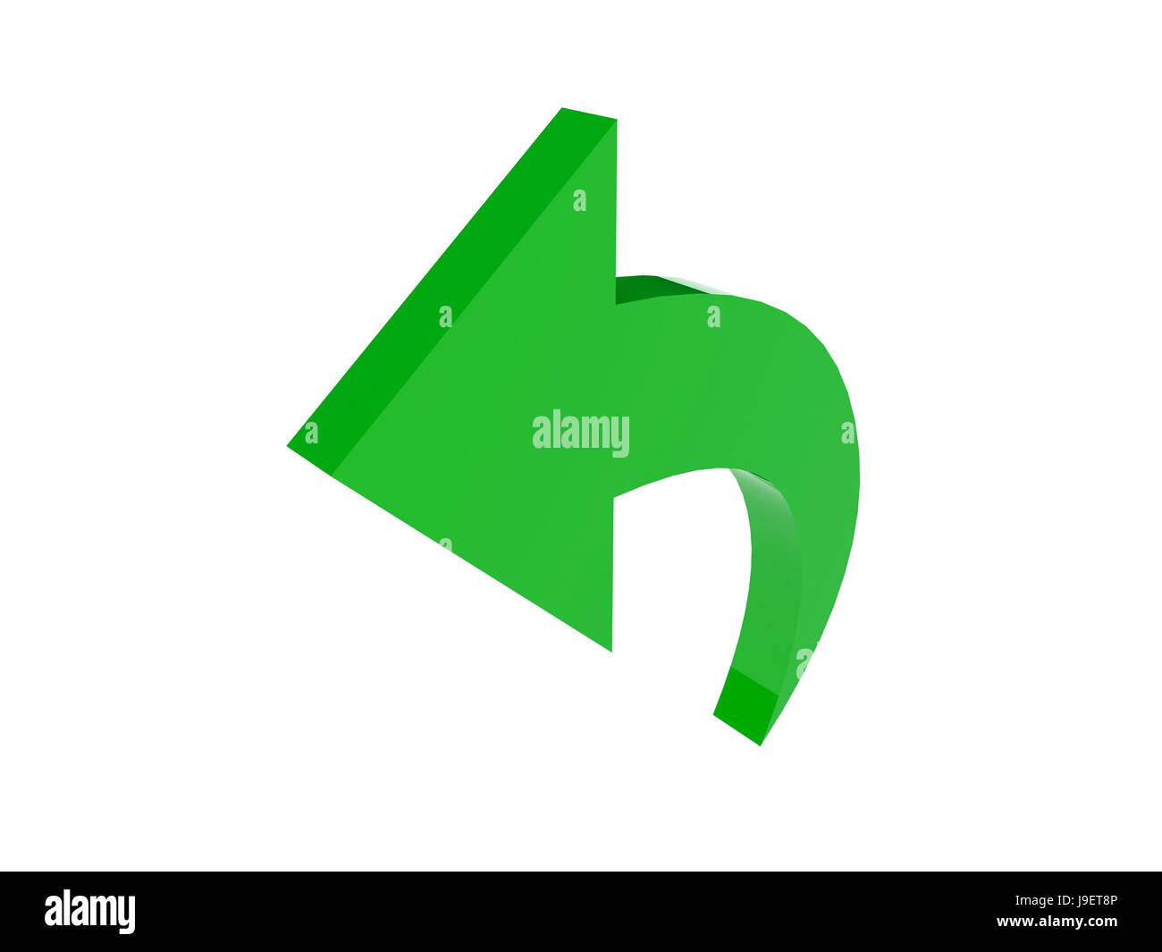 Arrow back icon over white background. Concept 3D illustration Stock ...