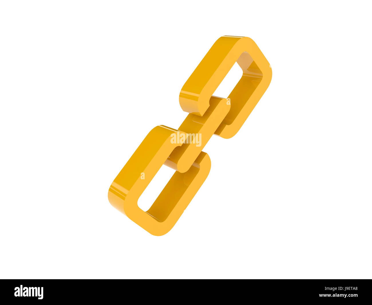 Golden link icon over white background. Concept 3D illustration Stock ...