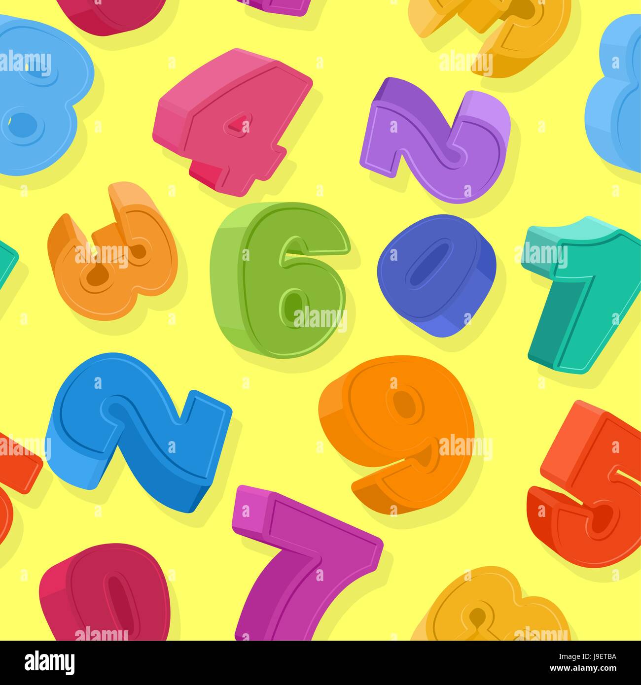 Background of colored numbers. Seamless pattern numbers for children ...