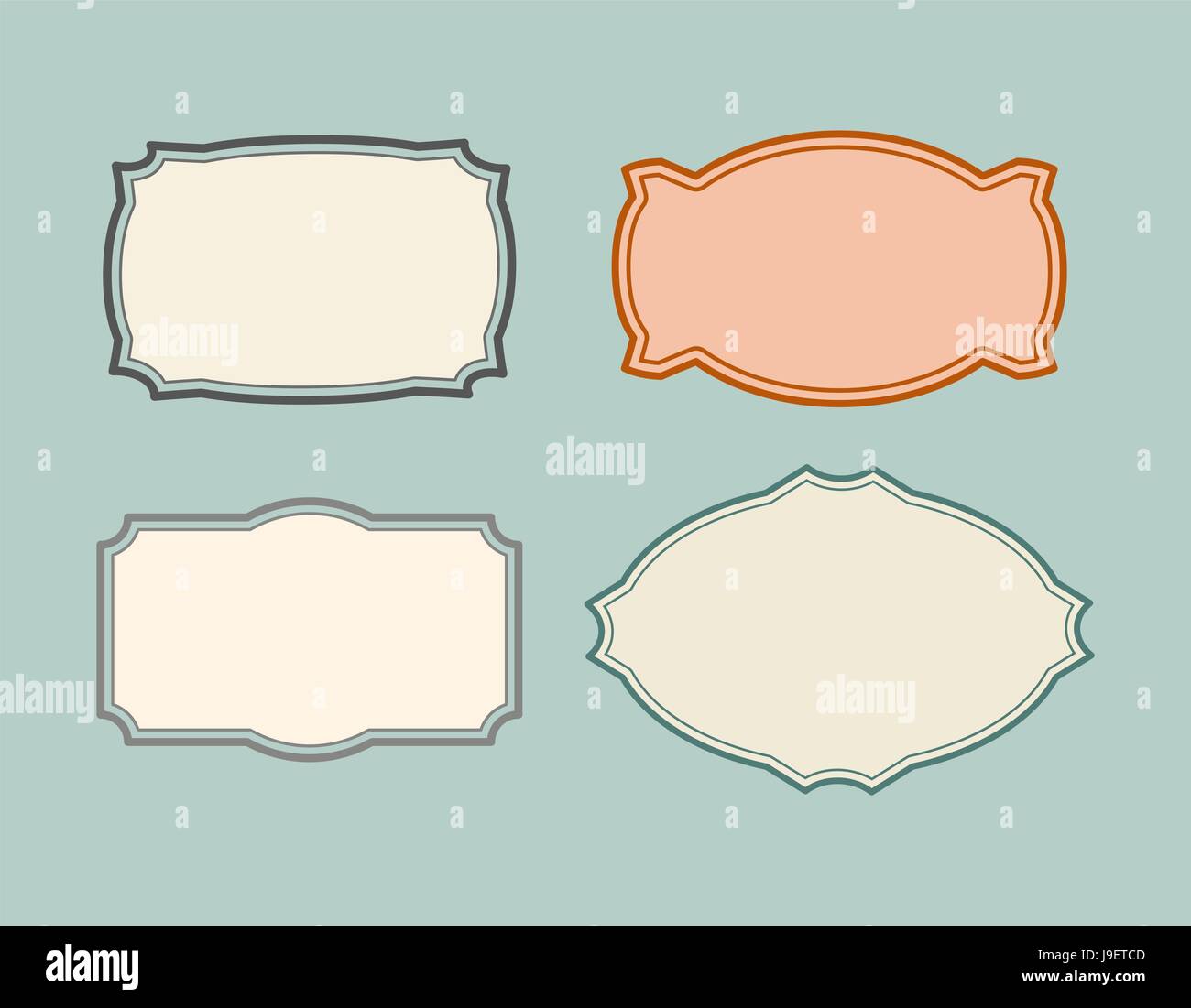 Set vintage frames. Retro card. Vector illustration Stock Vector Image ...