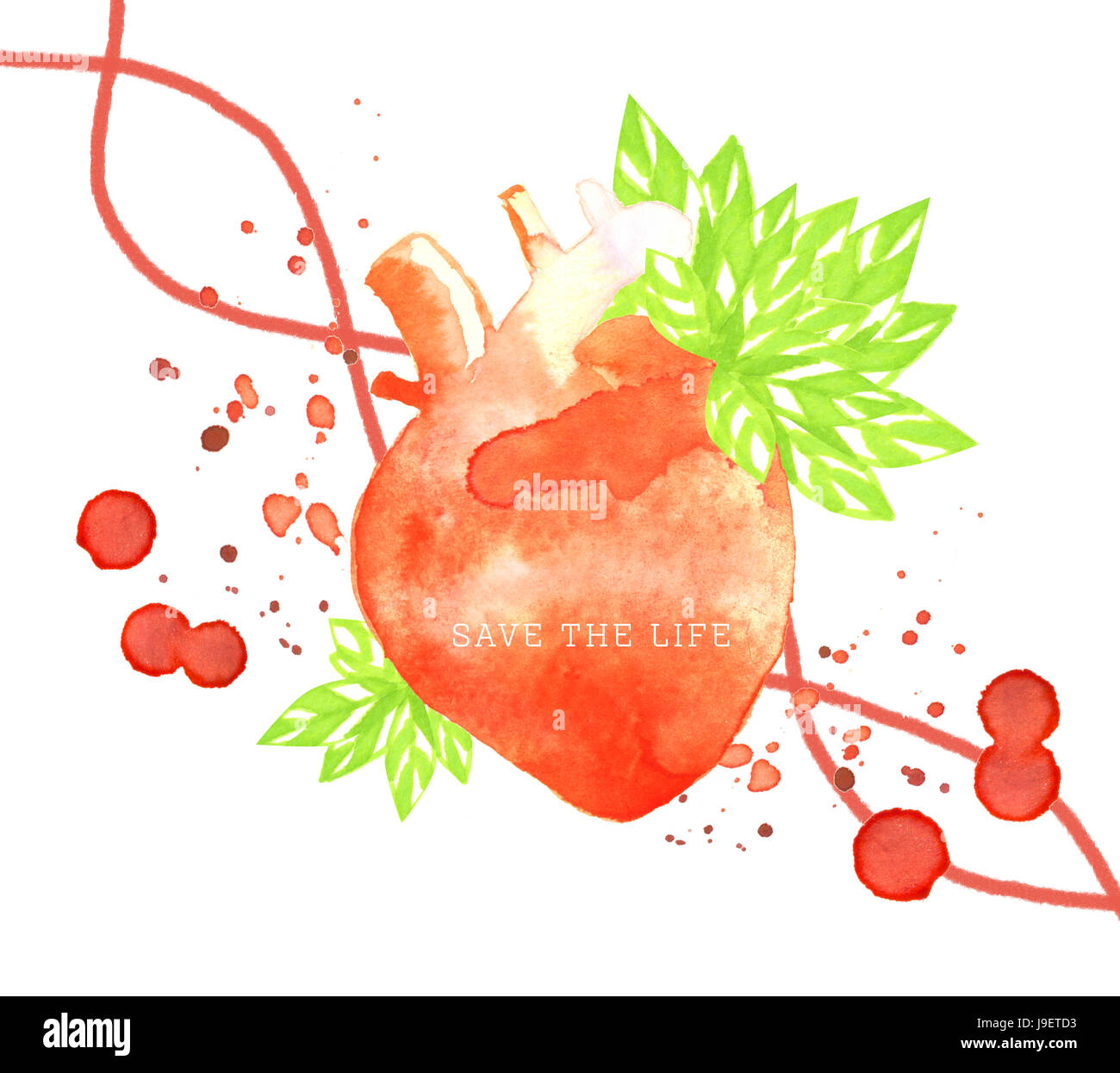 Save life concept art with heart organ and veins Stock Photo - Alamy