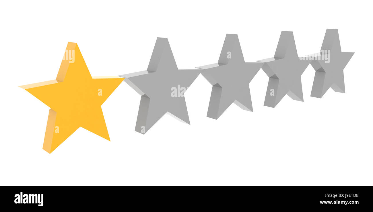 One star rating. Concept 3D illustration Stock Photo - Alamy
