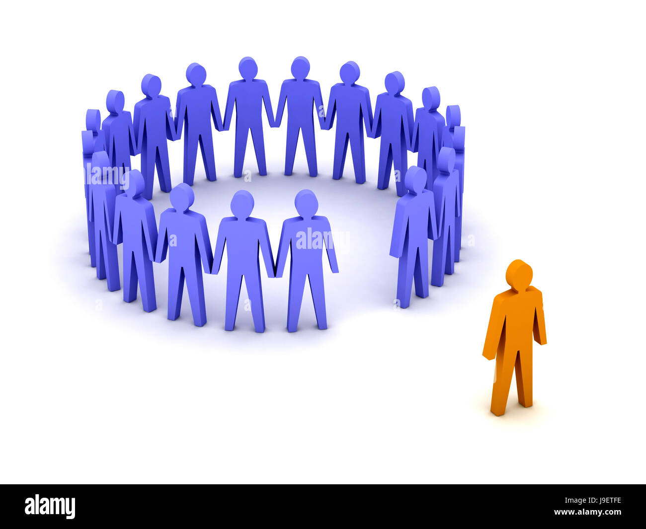 Stand out from the crowd. Unusual person. Concept 3D illustration Stock ...