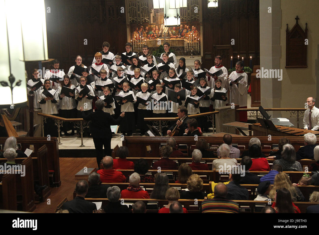 Children choir performing in church Stock Photo - Alamy