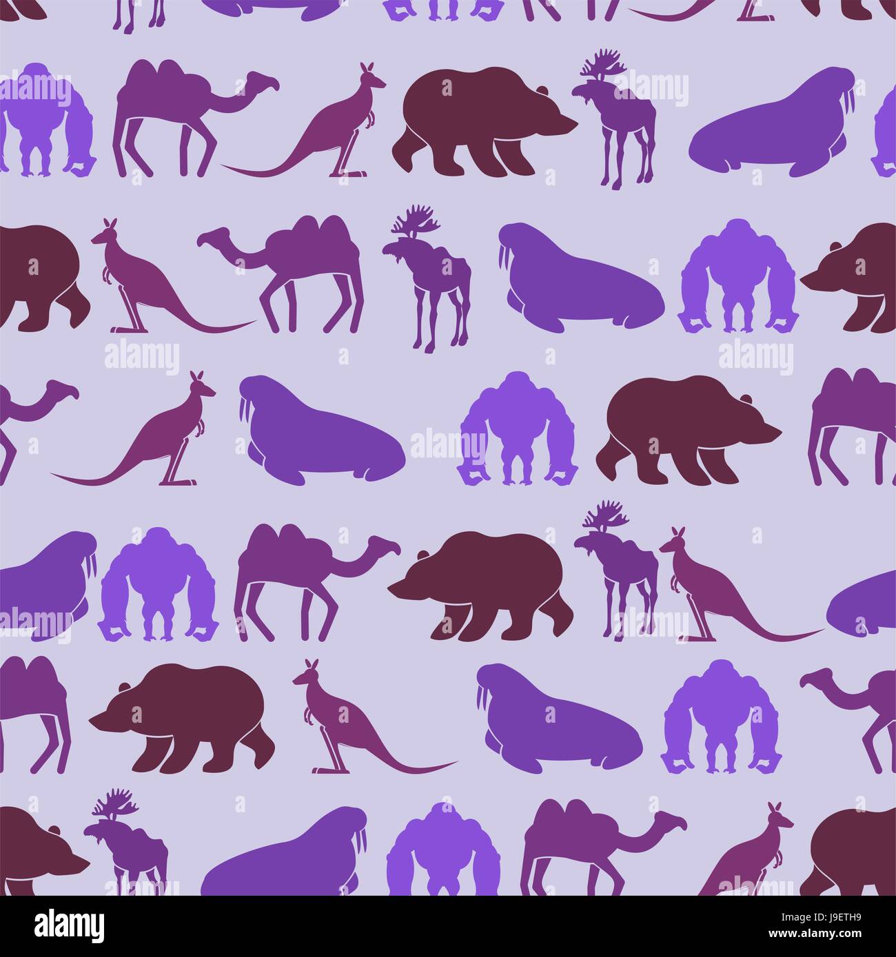 Zoo seamless Patten. Color background of wild beasts. Texture of ...