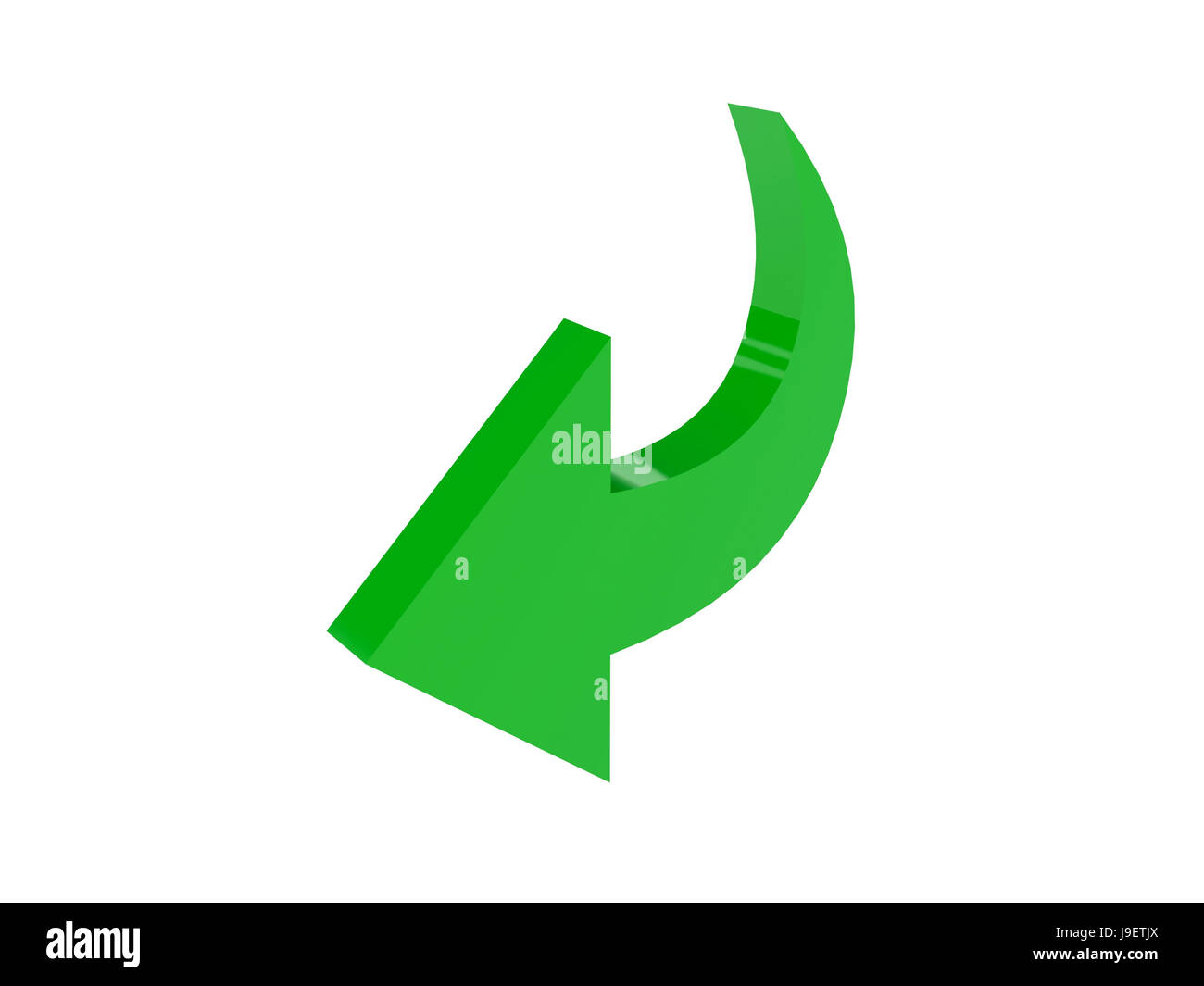 Arrow back icon over white background. Concept 3D illustration Stock ...