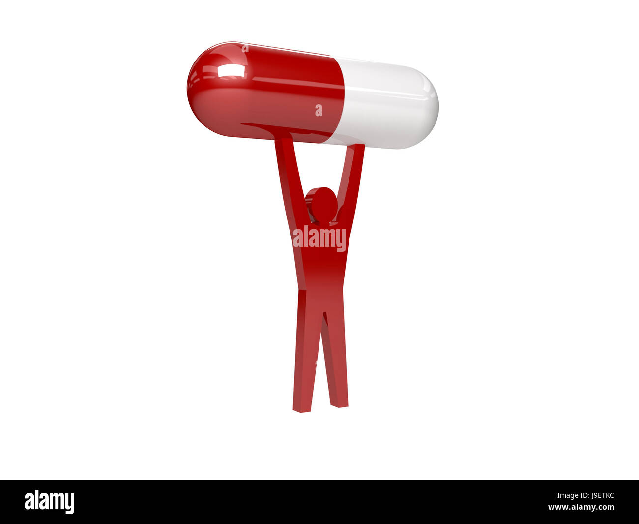 Man holding medical pill. Concept 3D illustration Stock Photo - Alamy