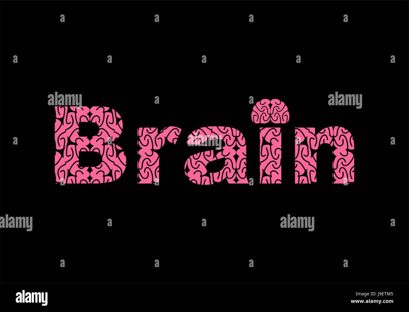 Brain. Text of texture brains. Vector illustration Stock Vector Image ...