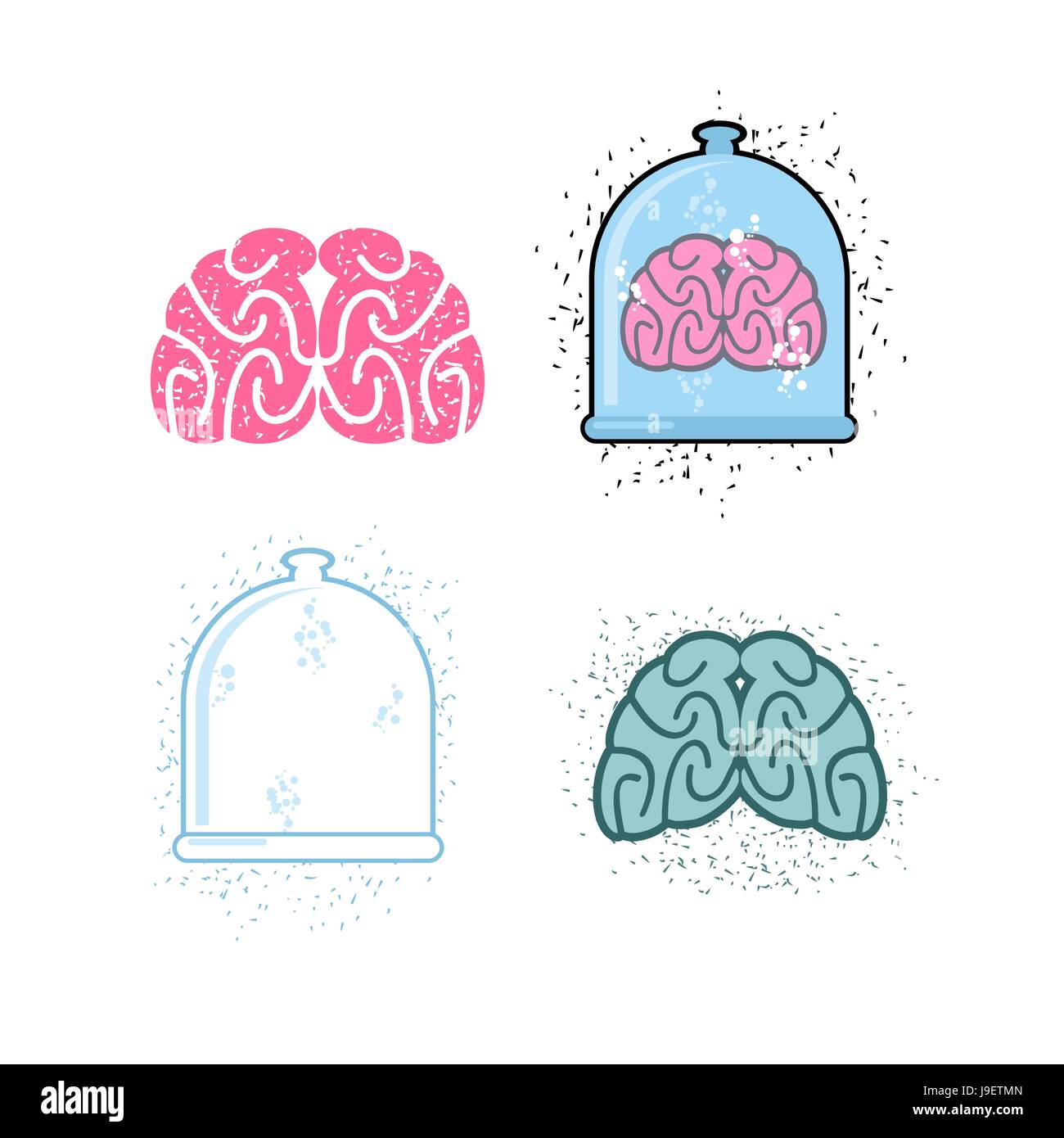 Set for laboratory research. Laboratory of pitcher and human brain in a ...
