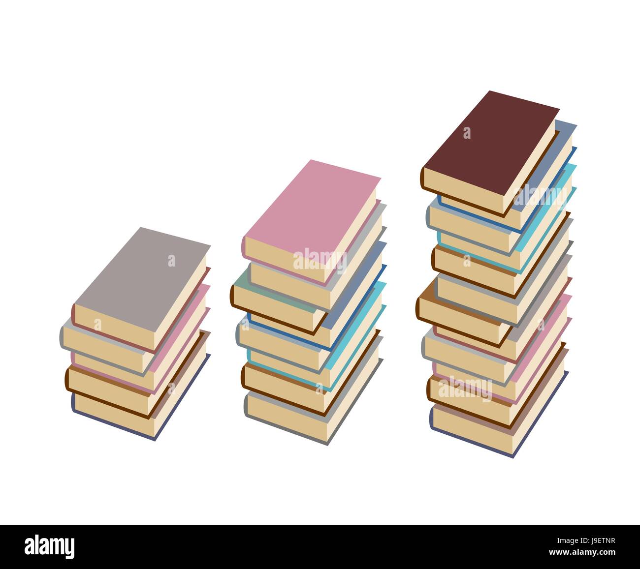 Set pile of books on a white background. Vector illustration Stock ...