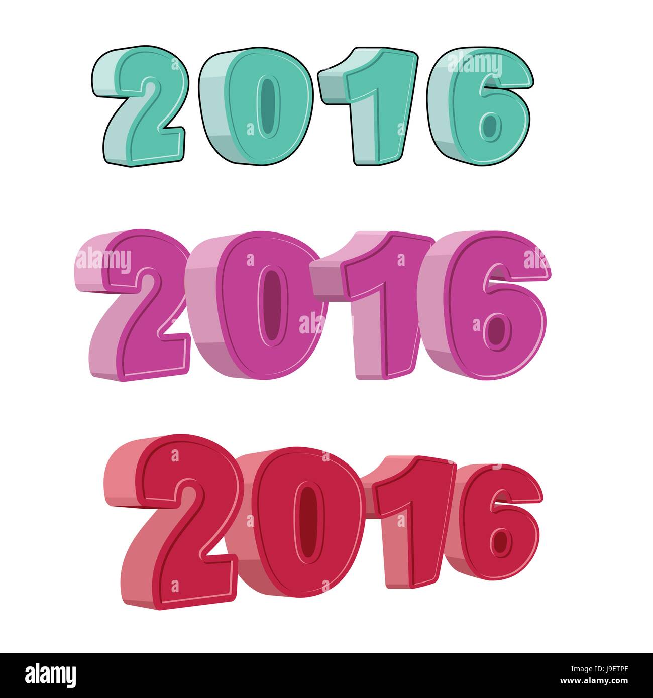 Set number 2016. Figures for the new year. Hilarious cartoon-style ...