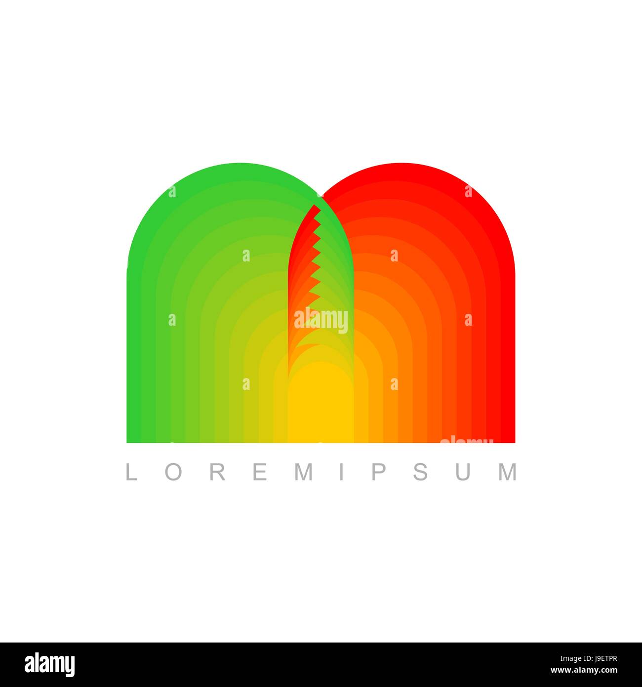 Merging coloured arches. Logo template for company business. Emblem ...