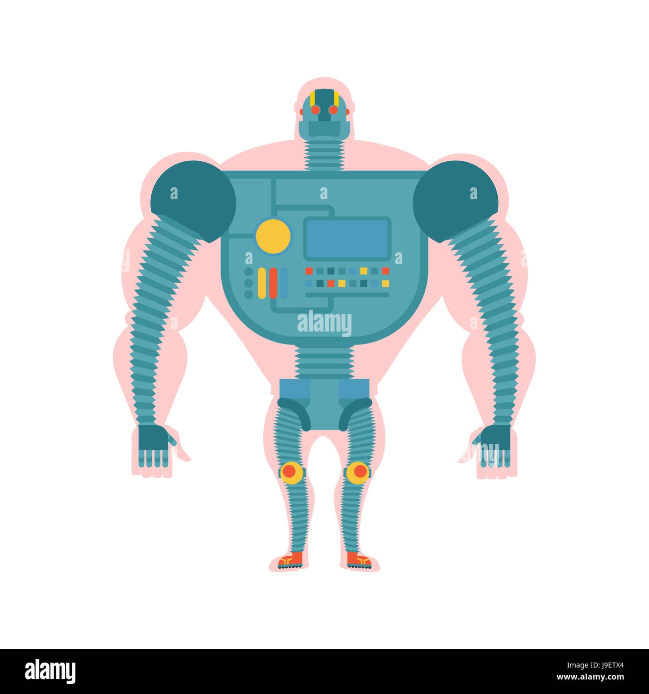 Bio robot structure. Man with cybernetic exoskeleton. Cyborg human body ...