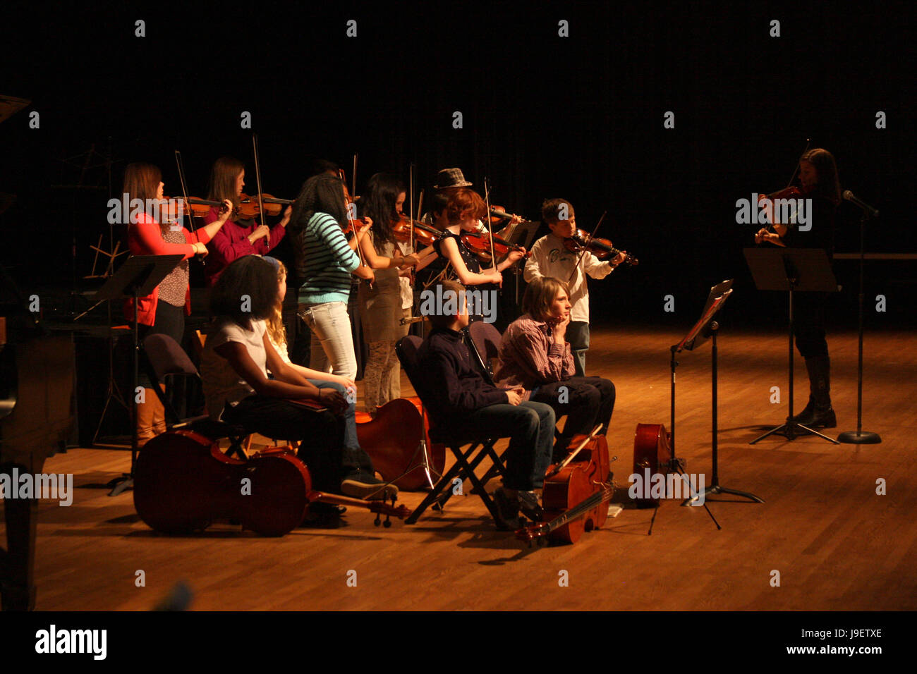 Students orchestra recital Stock Photo - Alamy