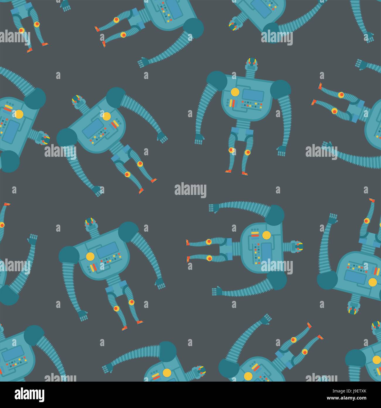 Vintage toy Robots seamless pattern. Background of cyborgs Stock Vector ...