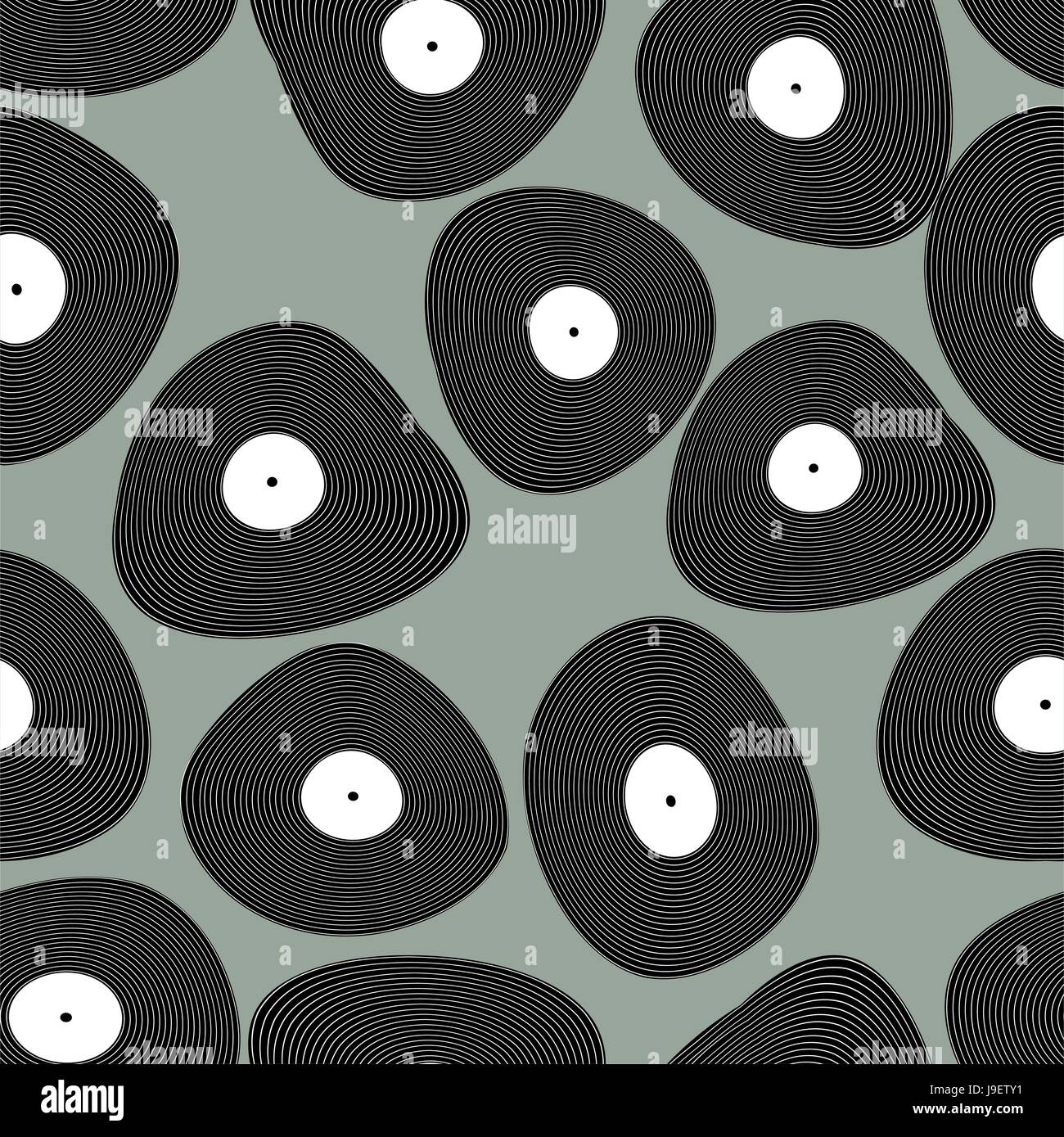Vinyl LP seamless pattern. Retro music background. Vinyl discs abstract ...