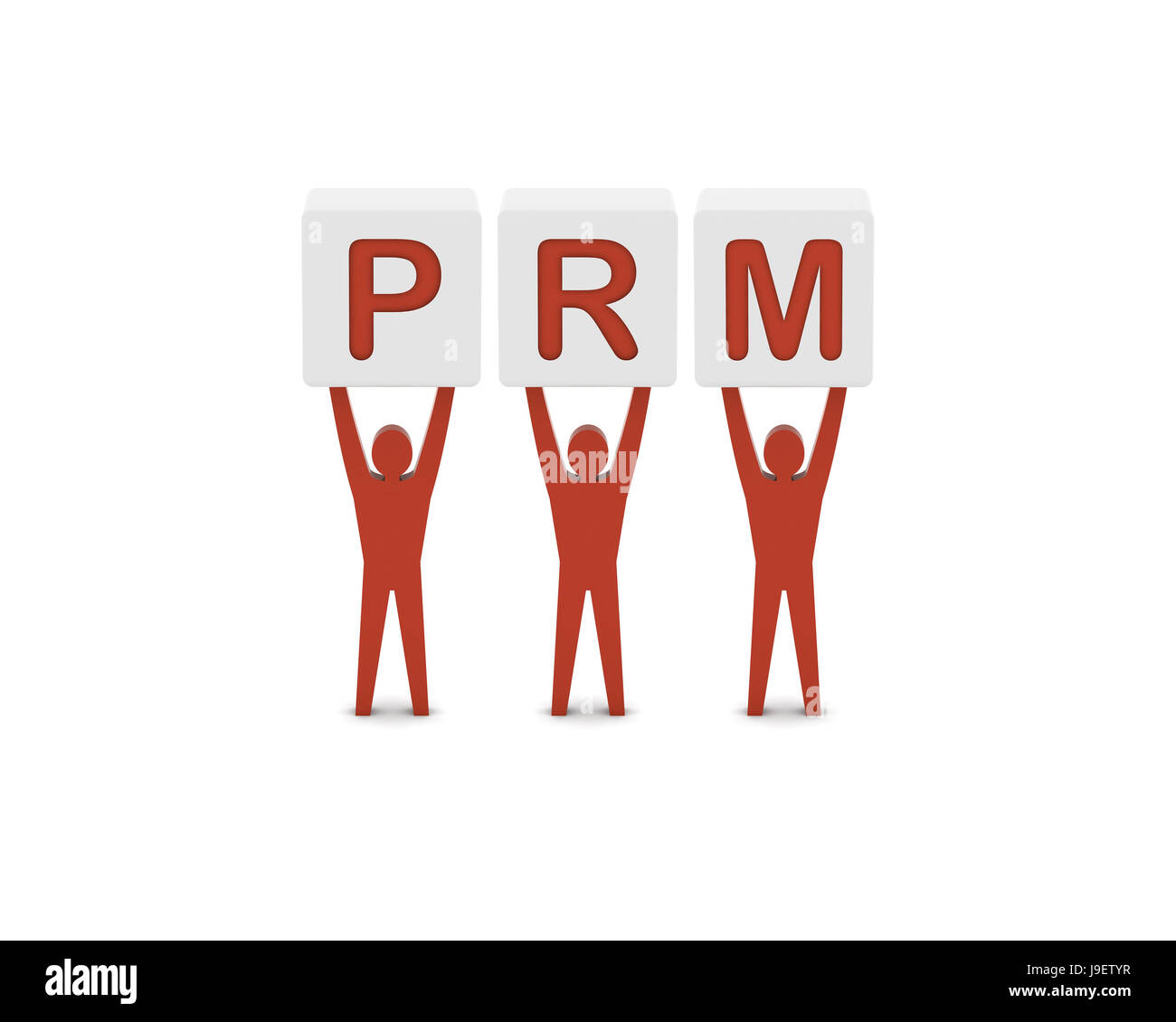 Men holding the word PRM.Partner Relationship Management. Concept 3D ...