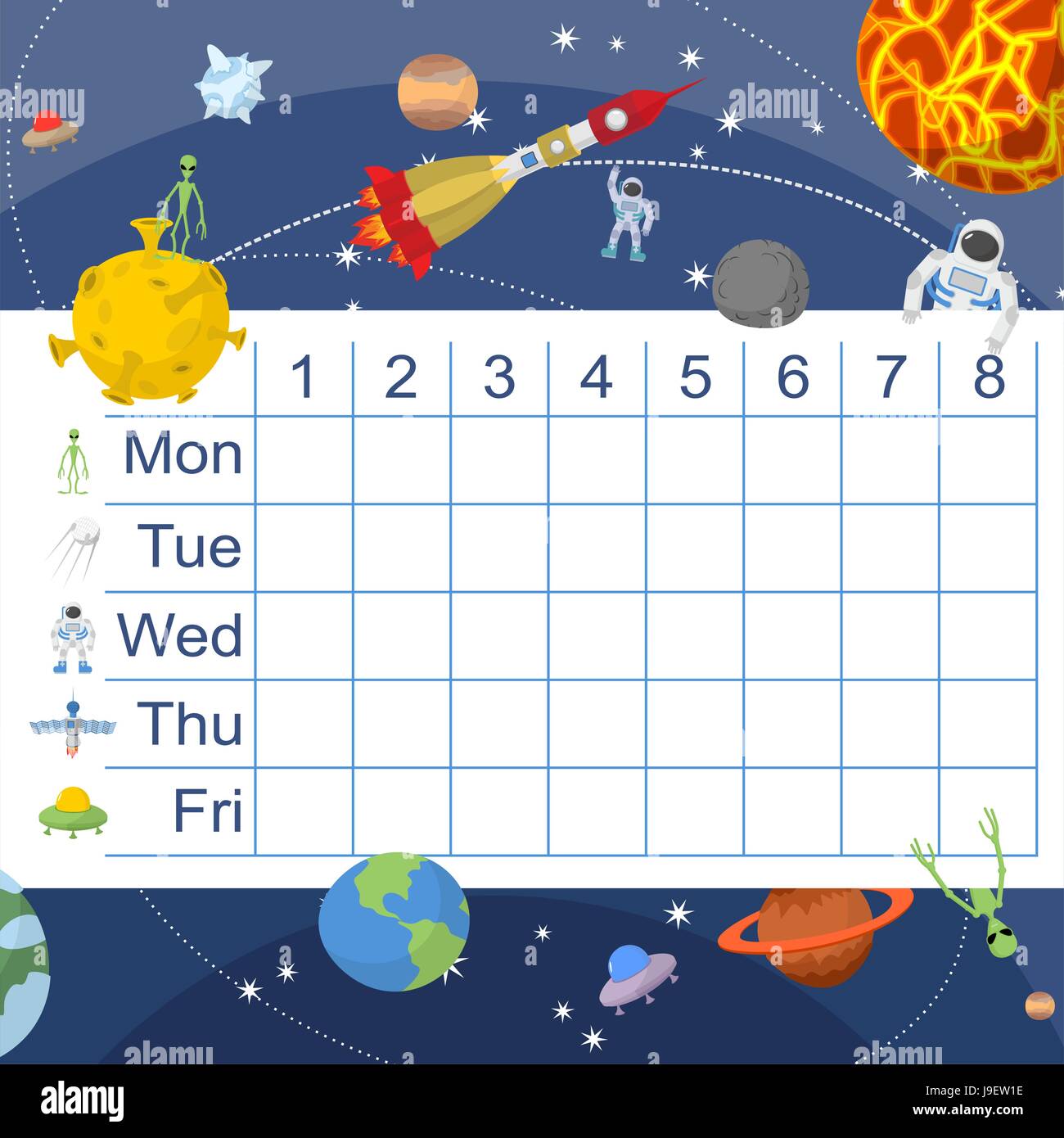 School time table chart hi-res stock photography and images - Alamy