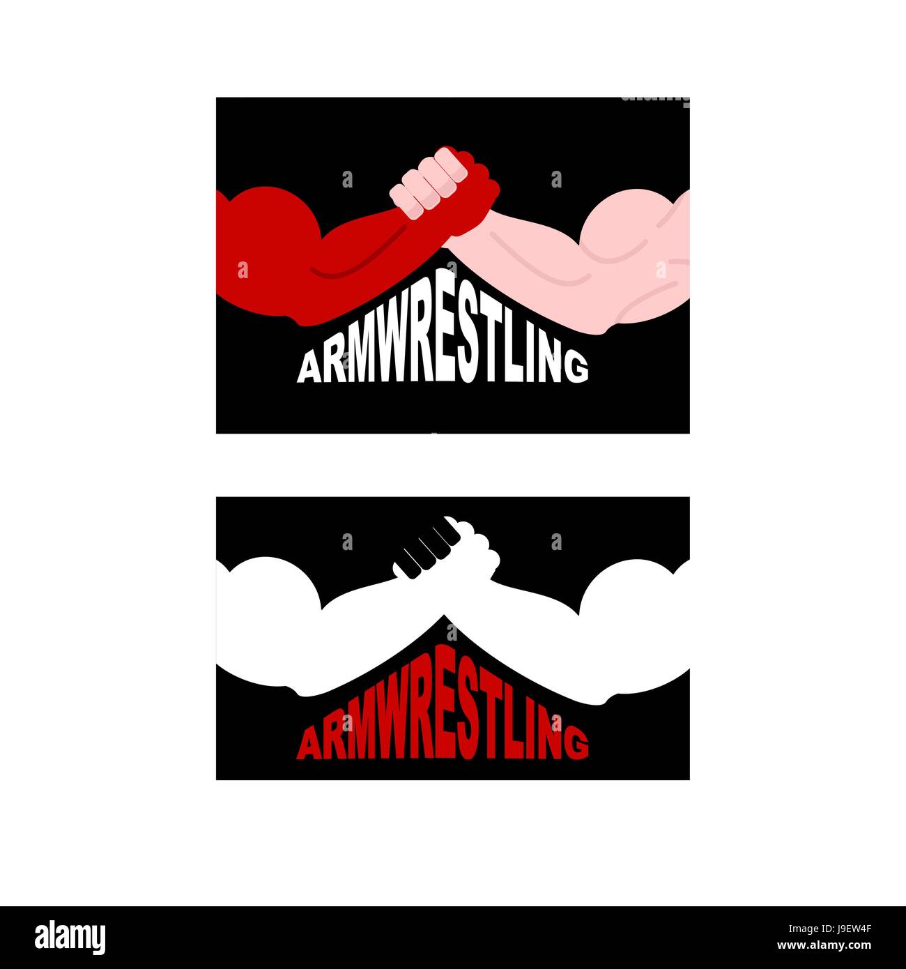 Armwrestling logo. Two strong hands. Vector illustration Stock Vector ...