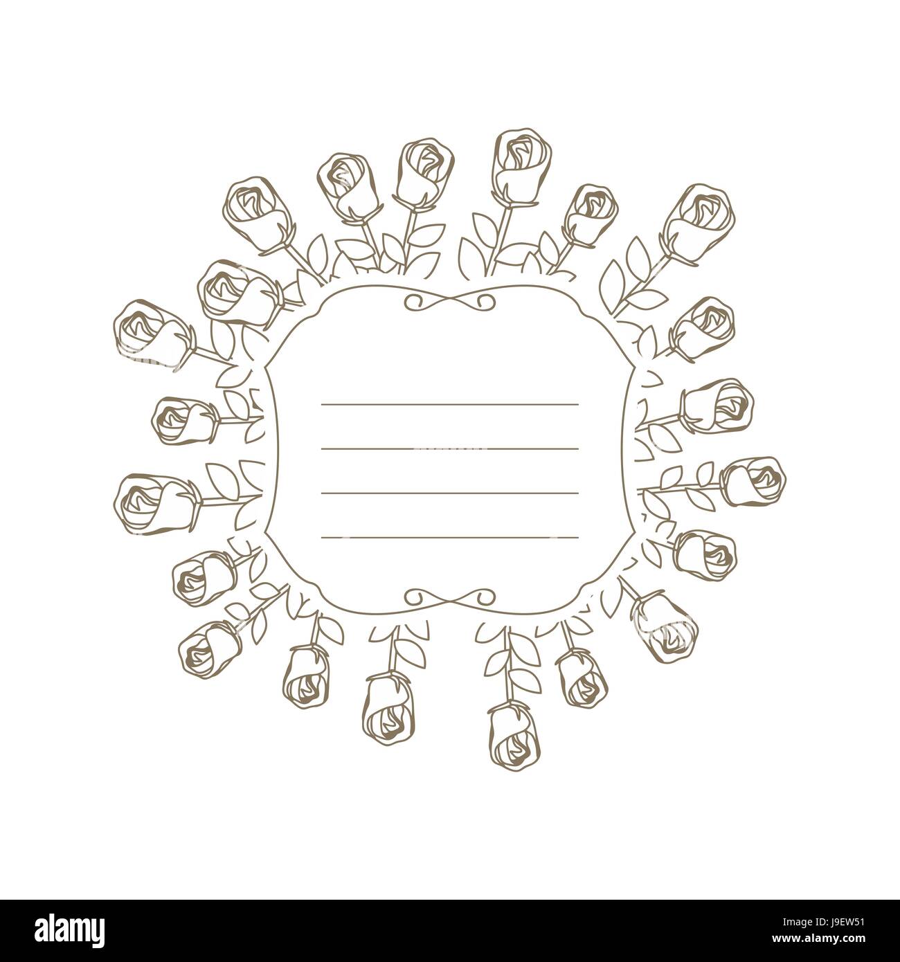 Romantic retro frame with roses. Vintage vector illustration Stock ...